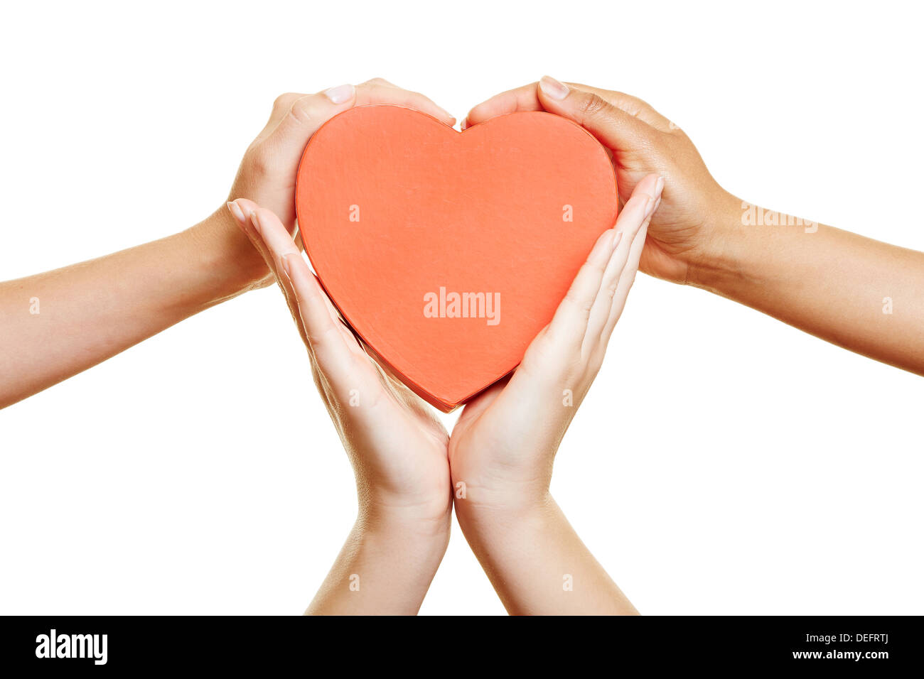 Many hands heart hi-res stock photography and images - Alamy