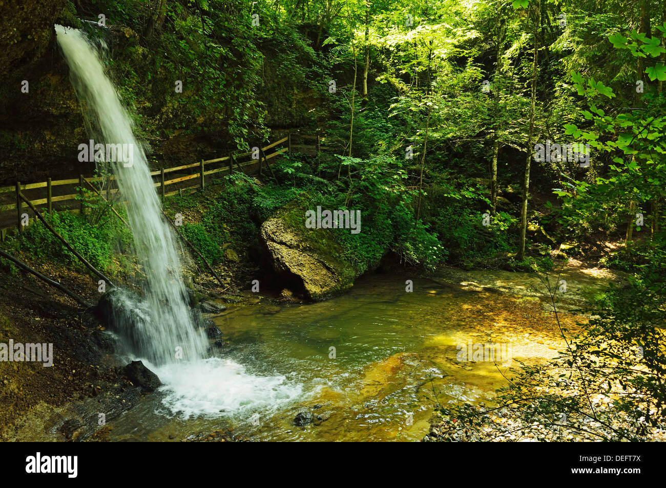 Scheidegg Waterfalls Nature Park, Scheidegg, Bavaria, Germany, Europe ...