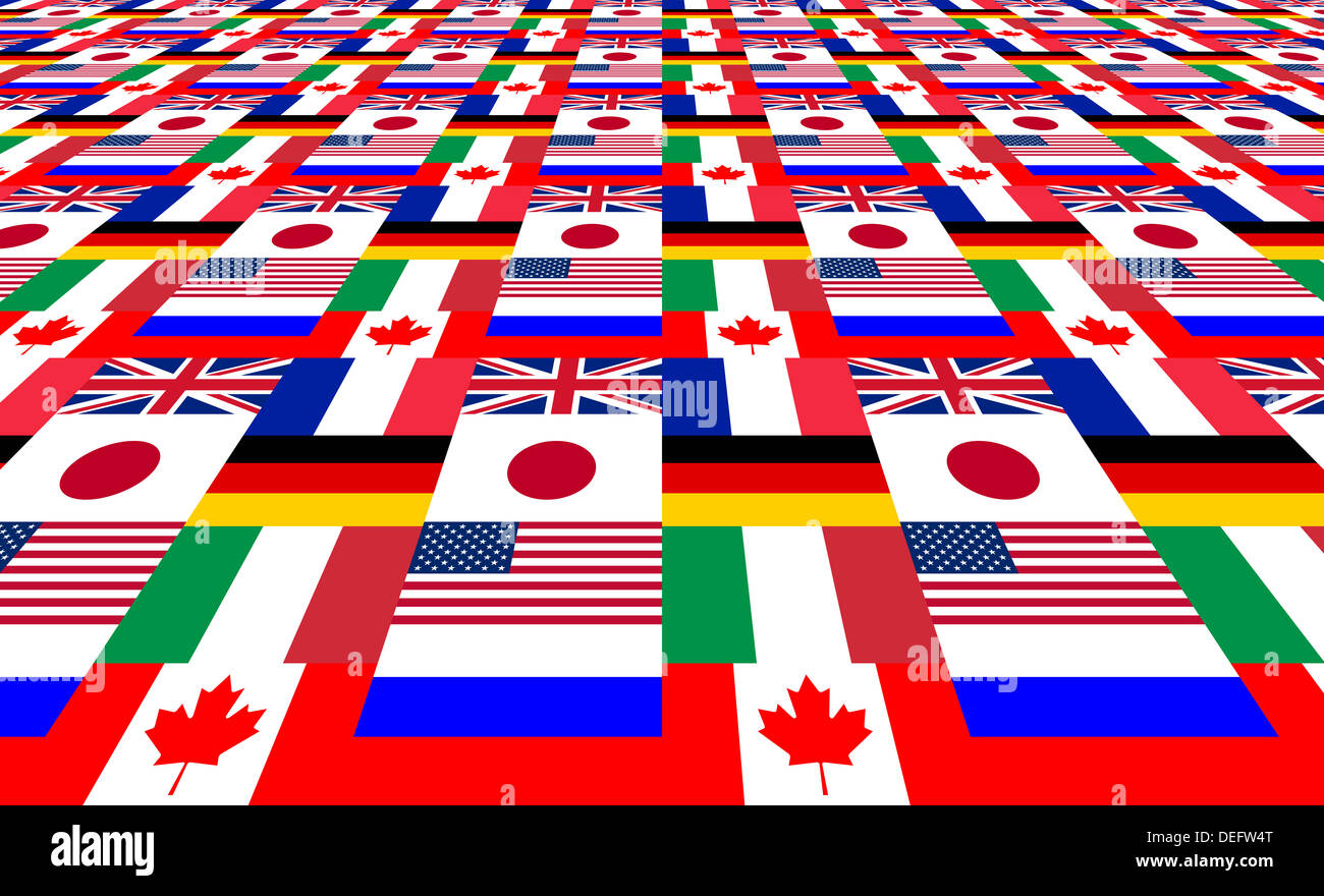 National flags of the G8 countries Stock Photo - Alamy