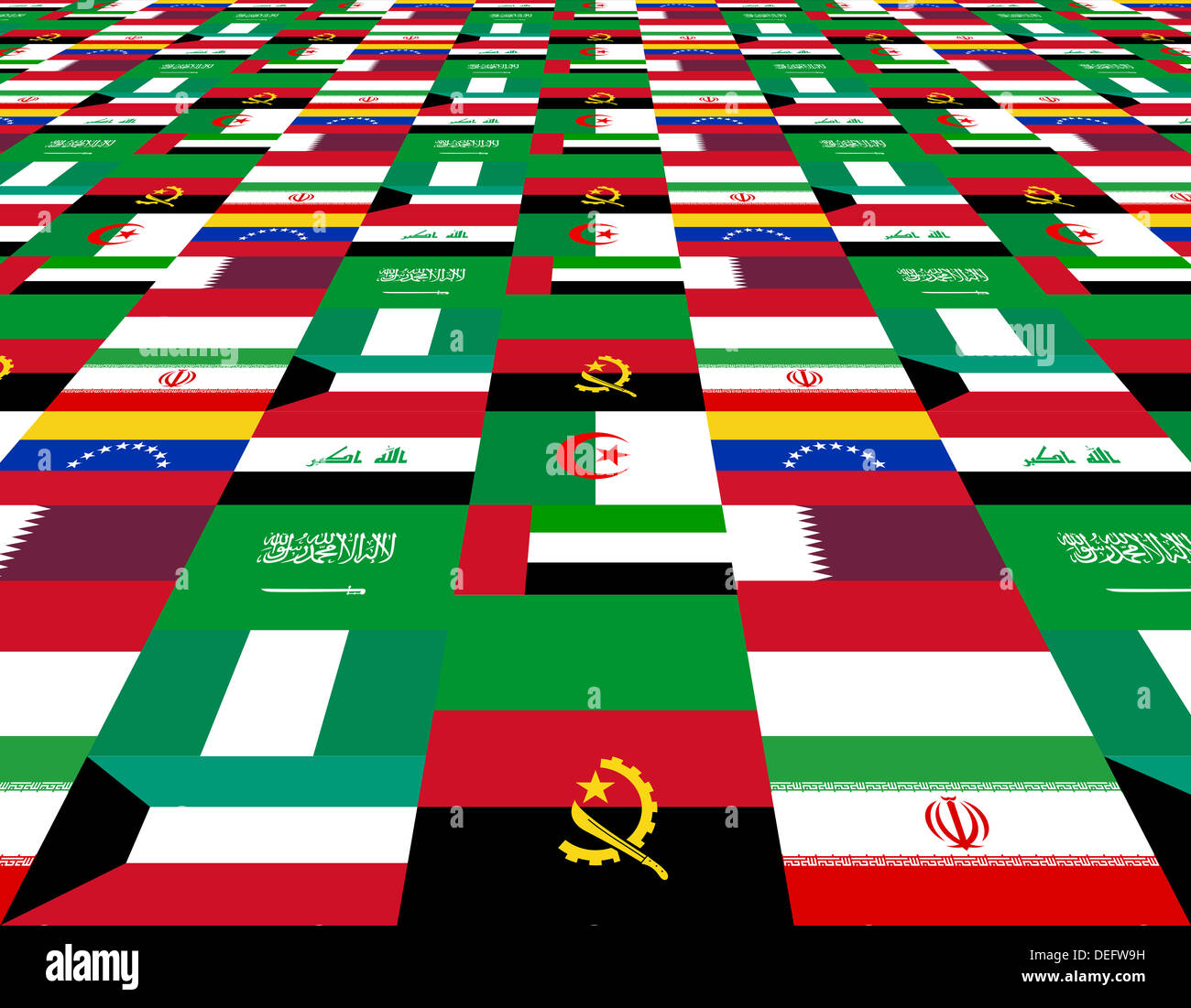 National flags of the OPEC countries Stock Photo - Alamy