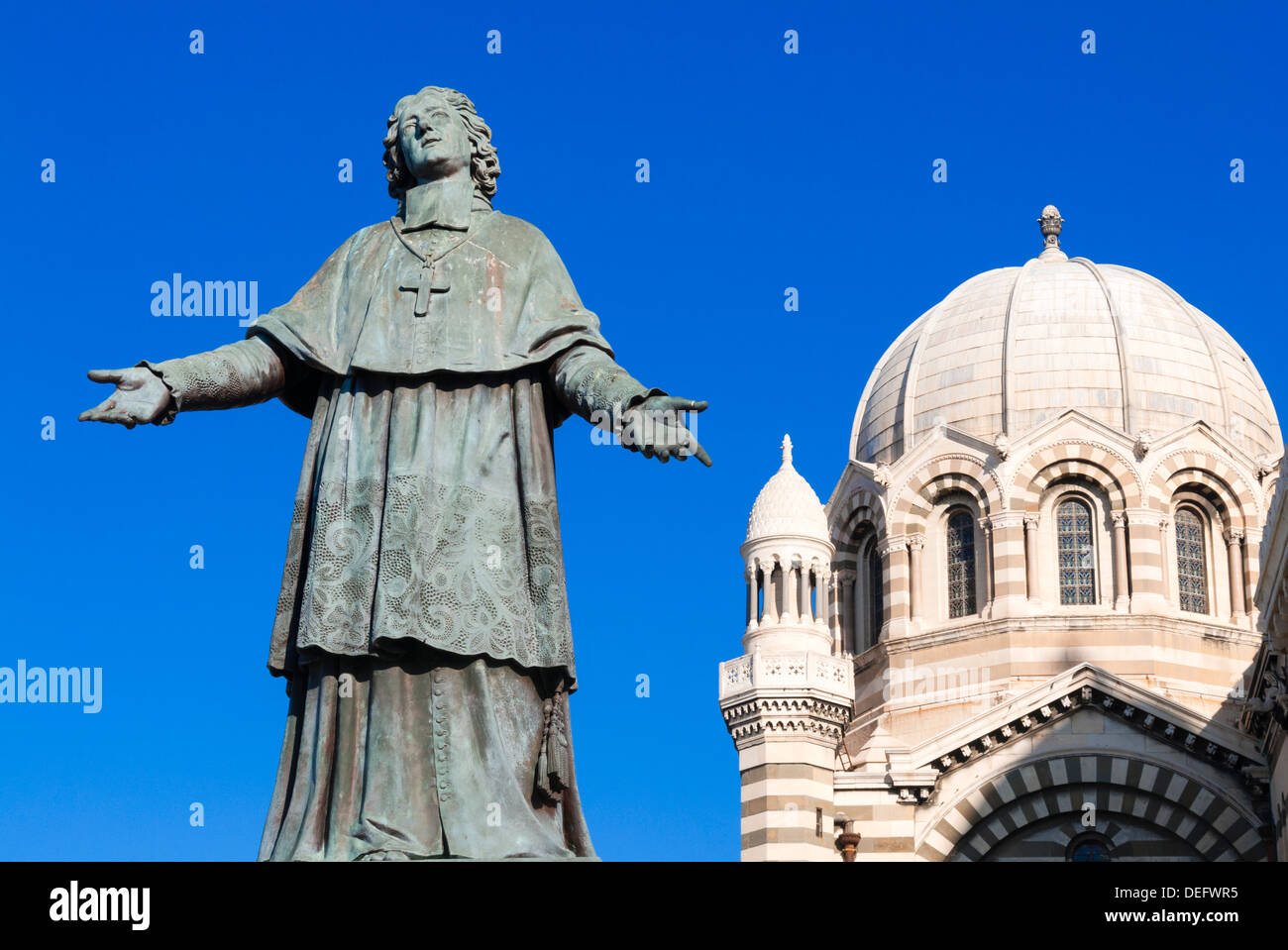 De Belsunce statue at the Cathedral of Marseille, Marseille, Bouches du ...