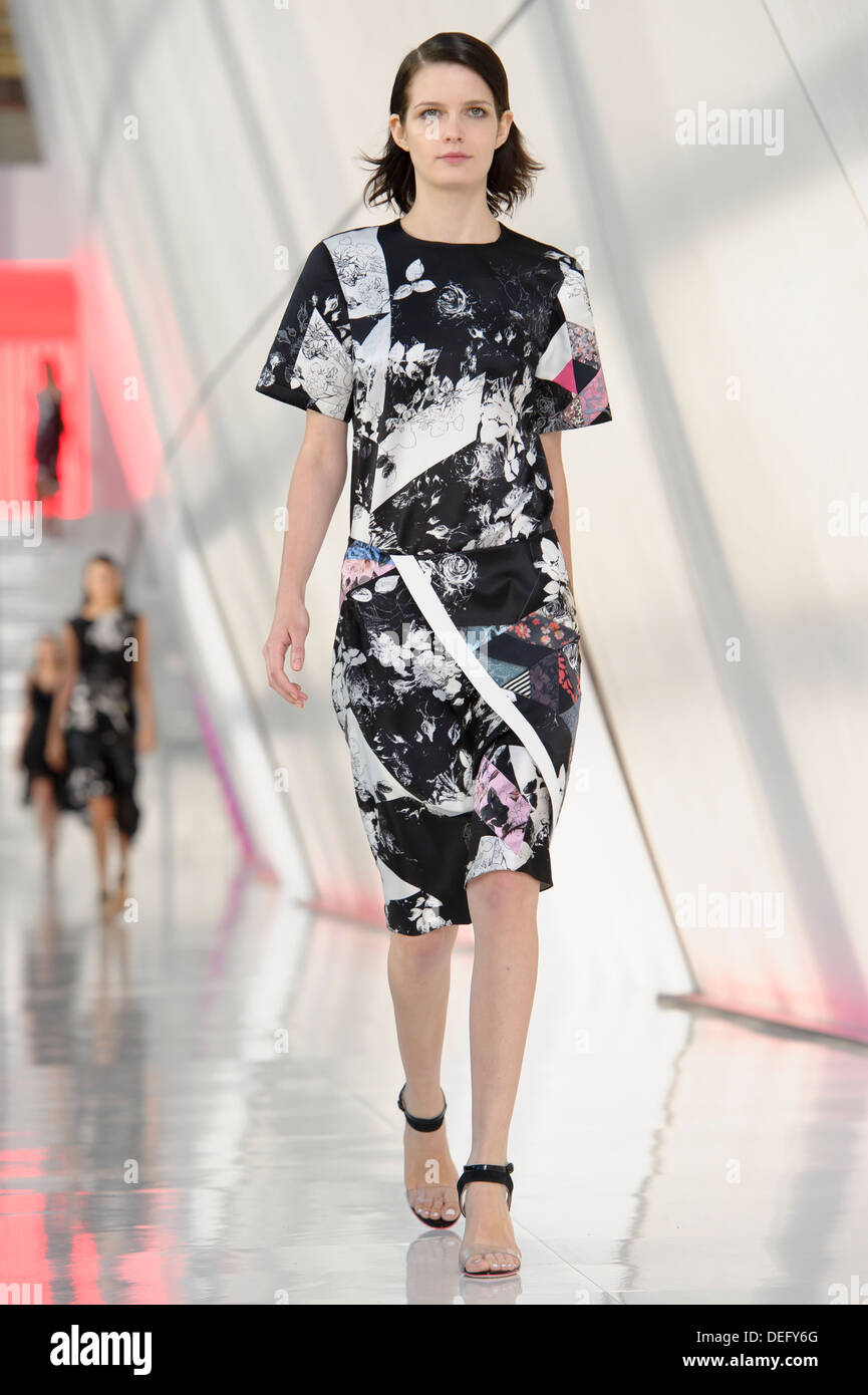 A model wears a design created by Preen by Thornton Bregazzi during ...