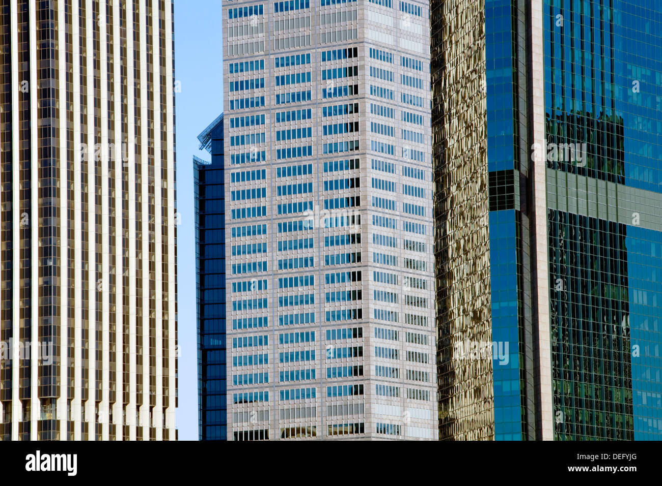 High rise towers in Sydney city centre viewed from harbour bridge ...