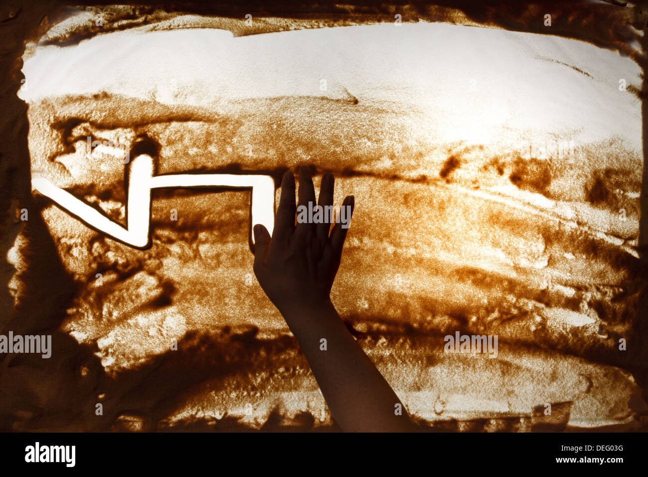 Hand drawing horizontal line in sand hi-res stock photography and ...