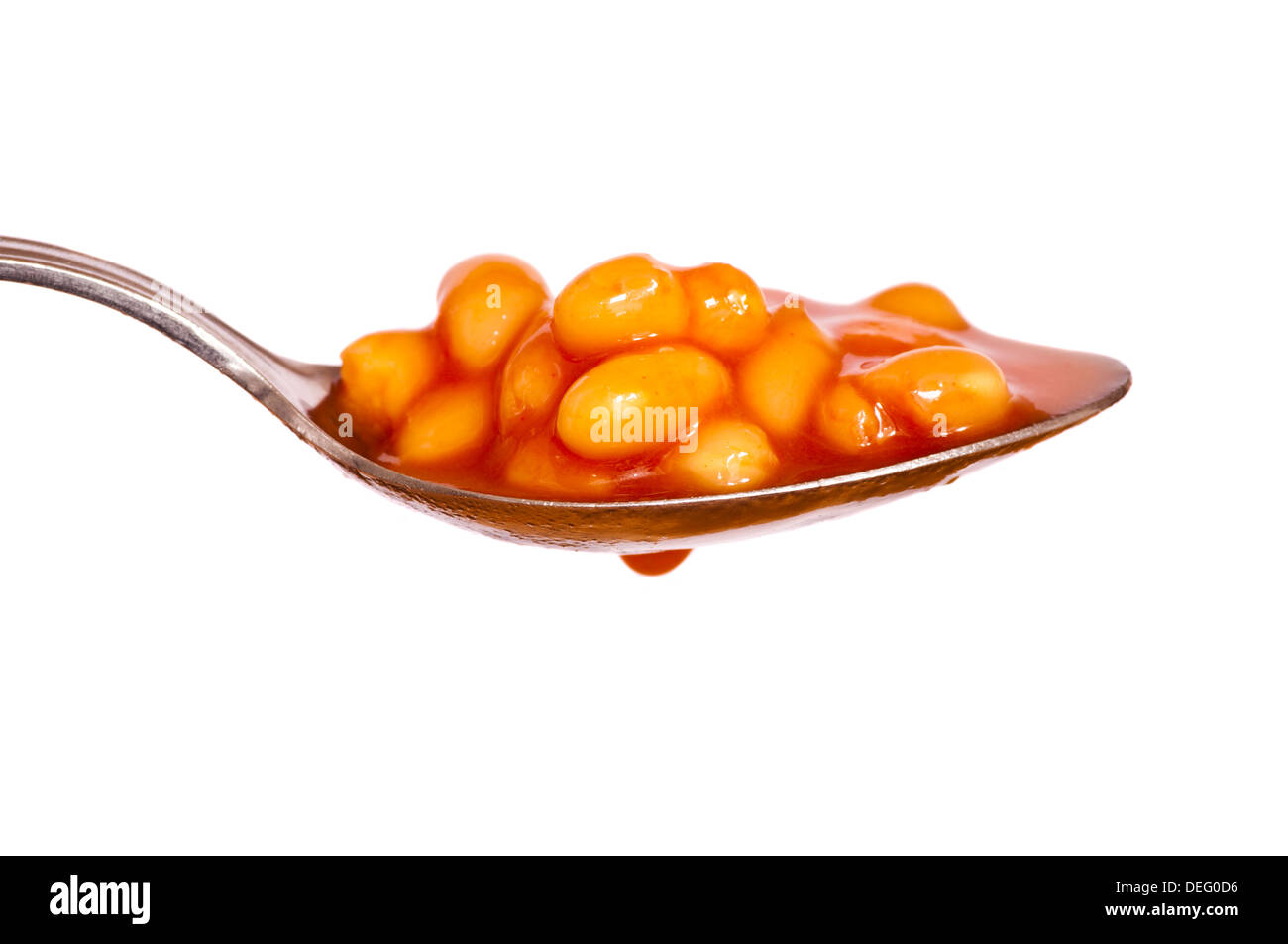 Baked beans on spoon Cut Out Stock Images & Pictures - Alamy