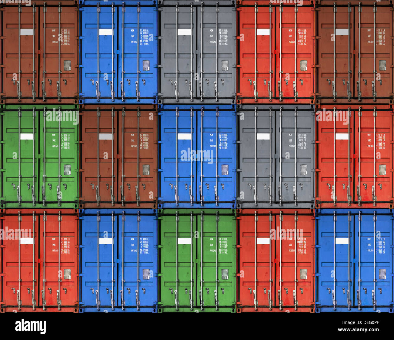 Colorful metal freight shipping containers seamless photo background ...