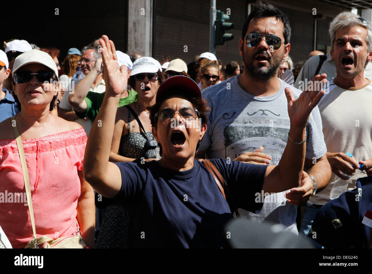 Athens, Greece. 18th Sep, 2013. Civil servants protest in the center of ...