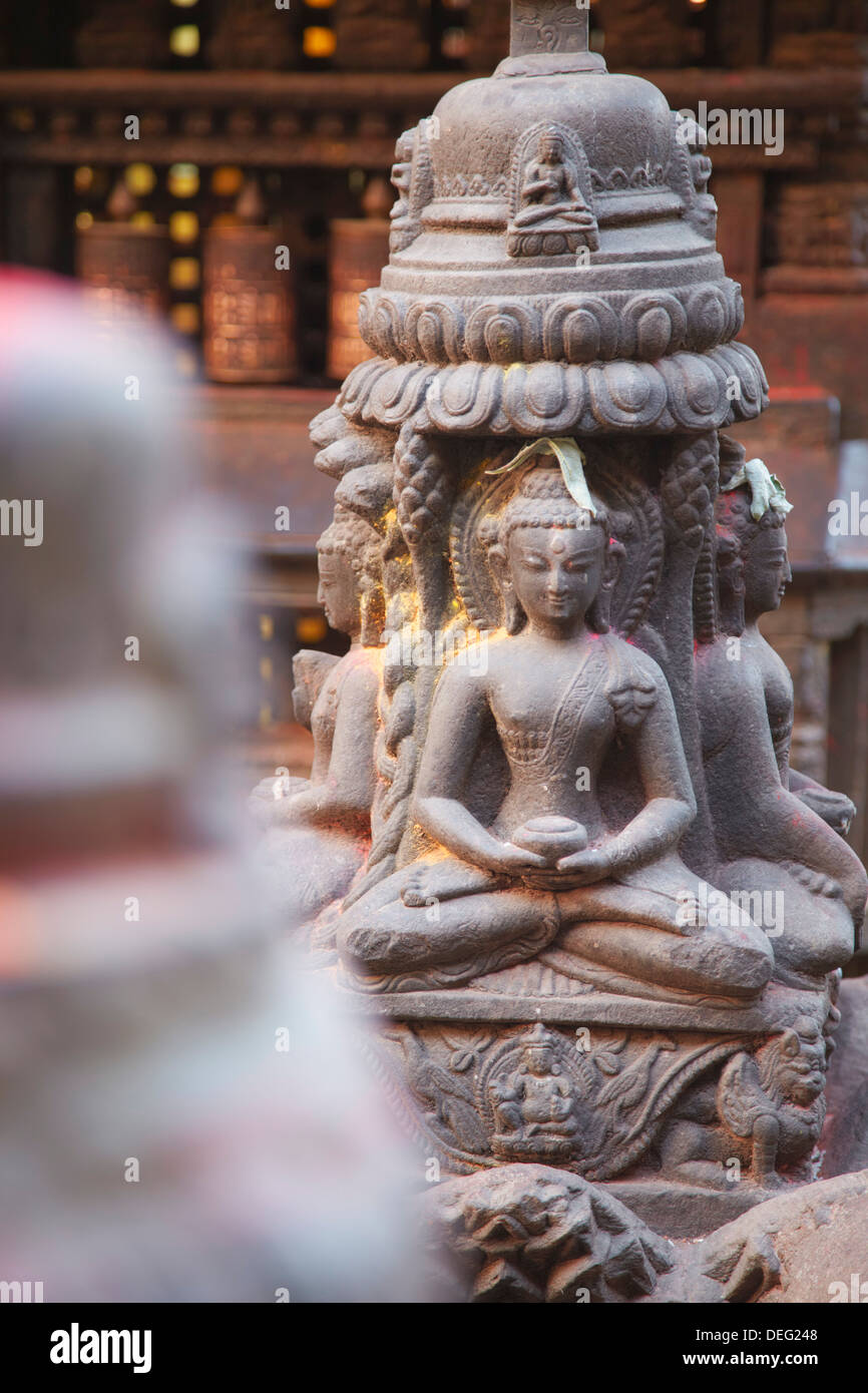 Statues at Swayambhunath Stupa, UNESCO World Heritage Site, Kathmandu ...