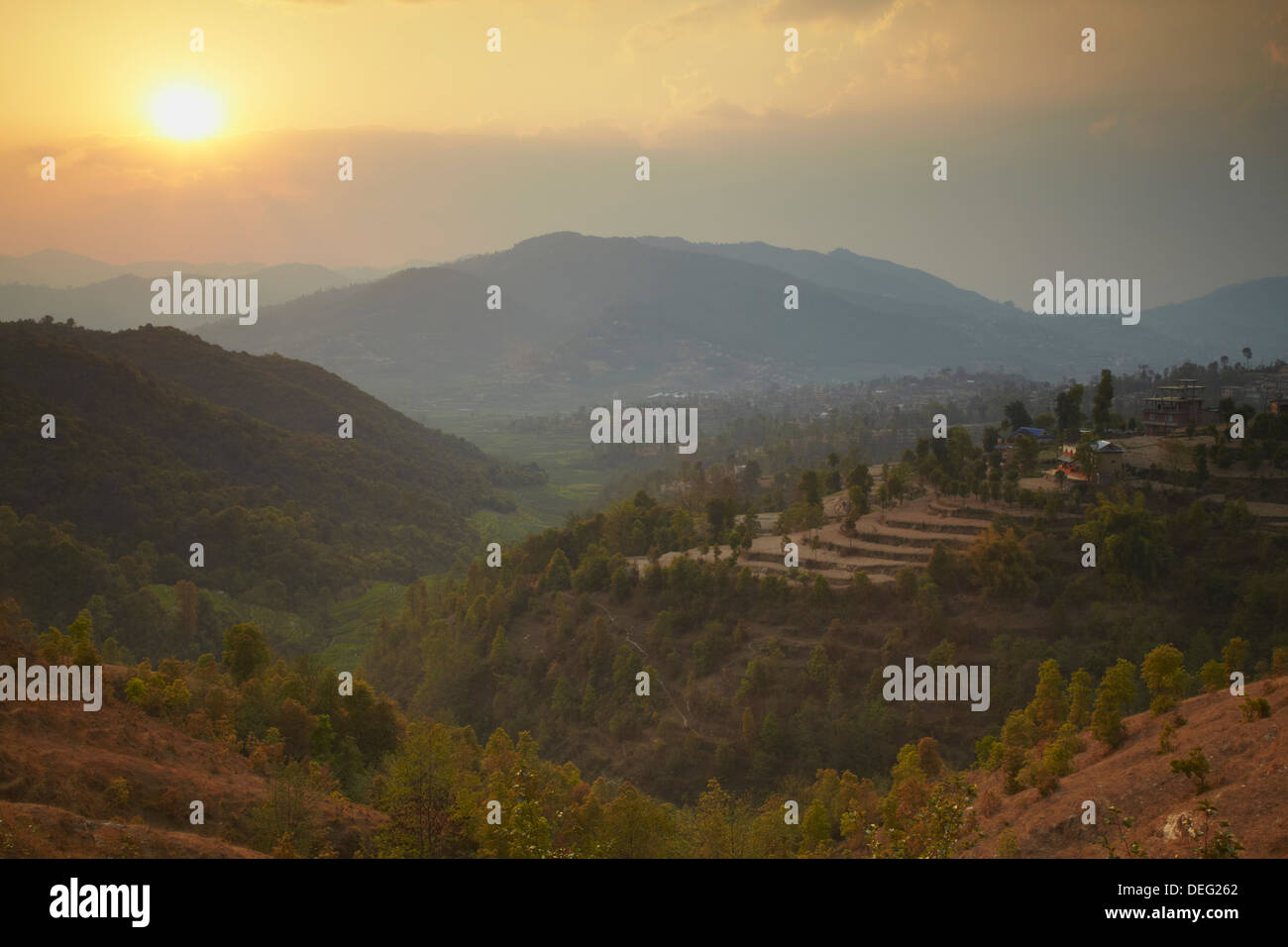 Terraced fields, Dhulikhel, Kathmandu Valley, Nepal, Asia Stock Photo ...
