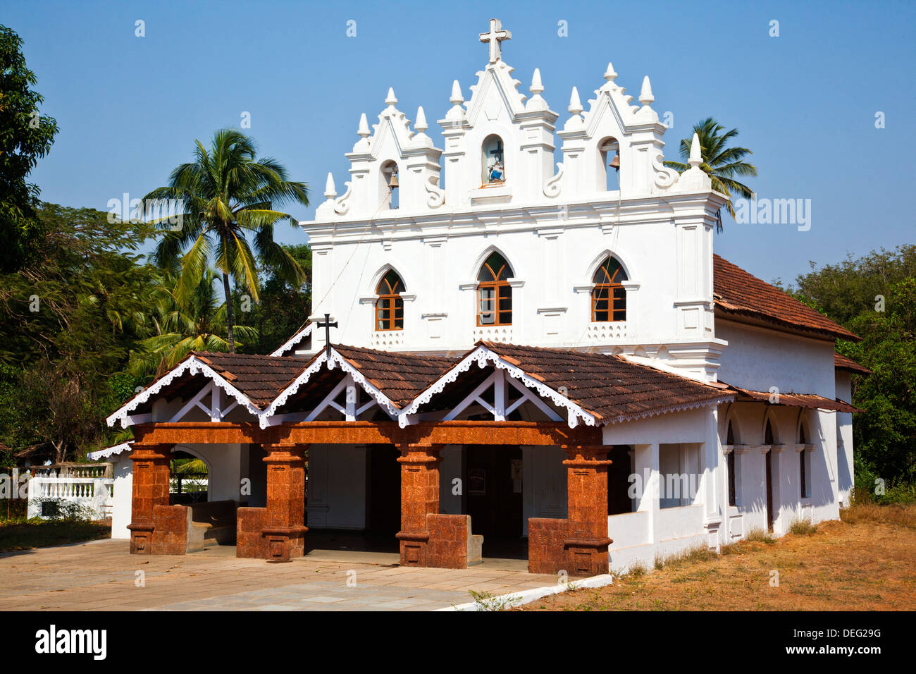 Facade of a church, Goa, India Stock Photo - Alamy