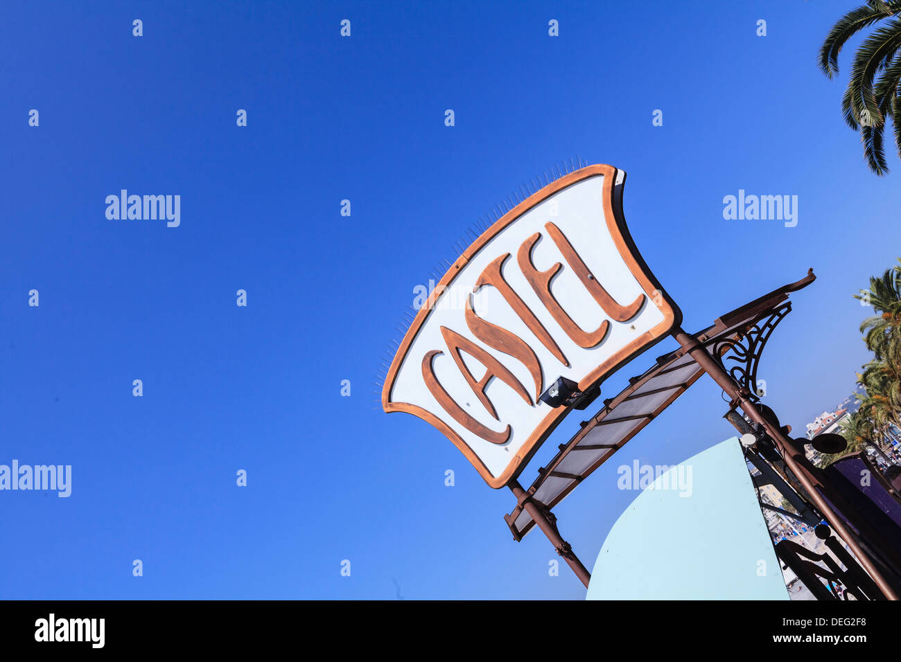 Castel plage entrance sign hi-res stock photography and images - Alamy