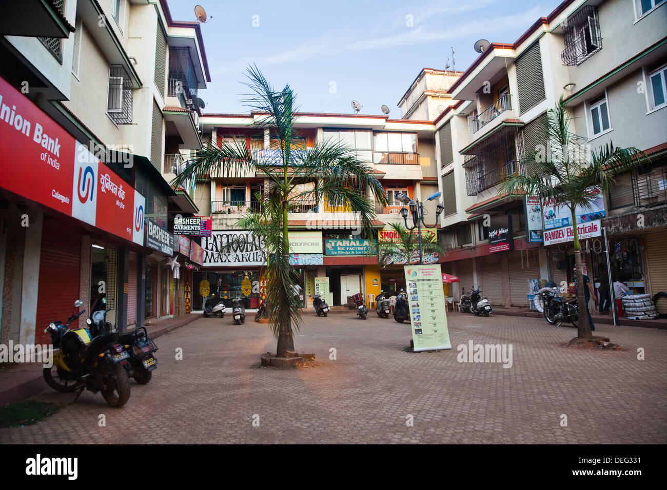 Stores at a market complex, GKP Complex, Baga Road, Baga, Bardez, North ...