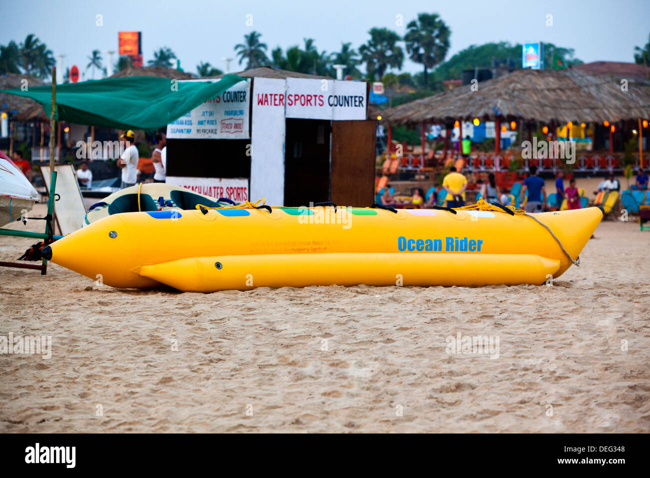Banana boat on the beach, Candolim, Calangute, Bardez, North Goa, Goa ...
