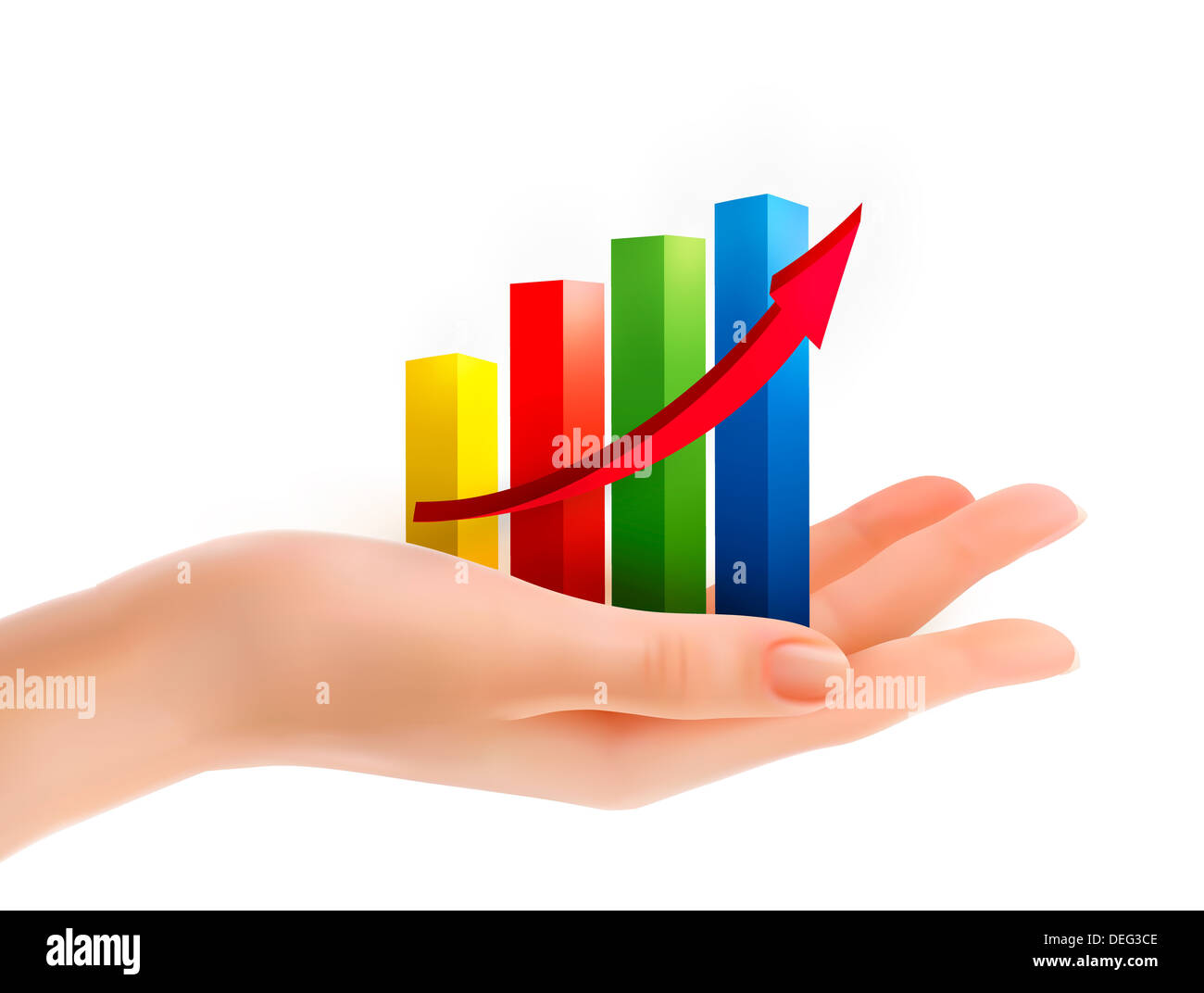 Business graph in hand. Vector Stock Photo - Alamy