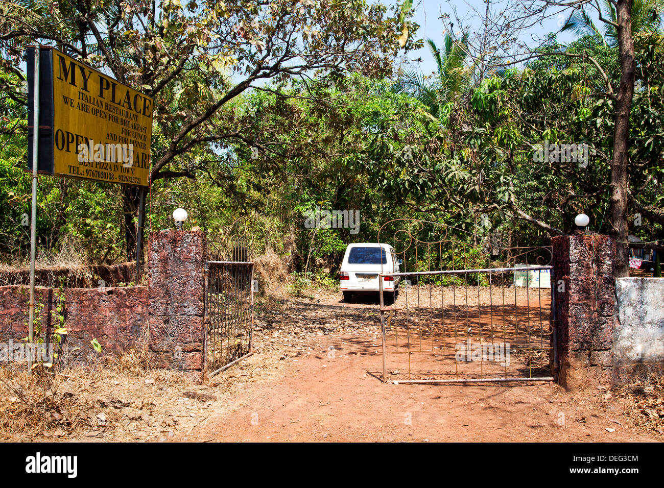 Entrance gate of a restaurant, My Place, Vagator, Bardez, North Goa ...