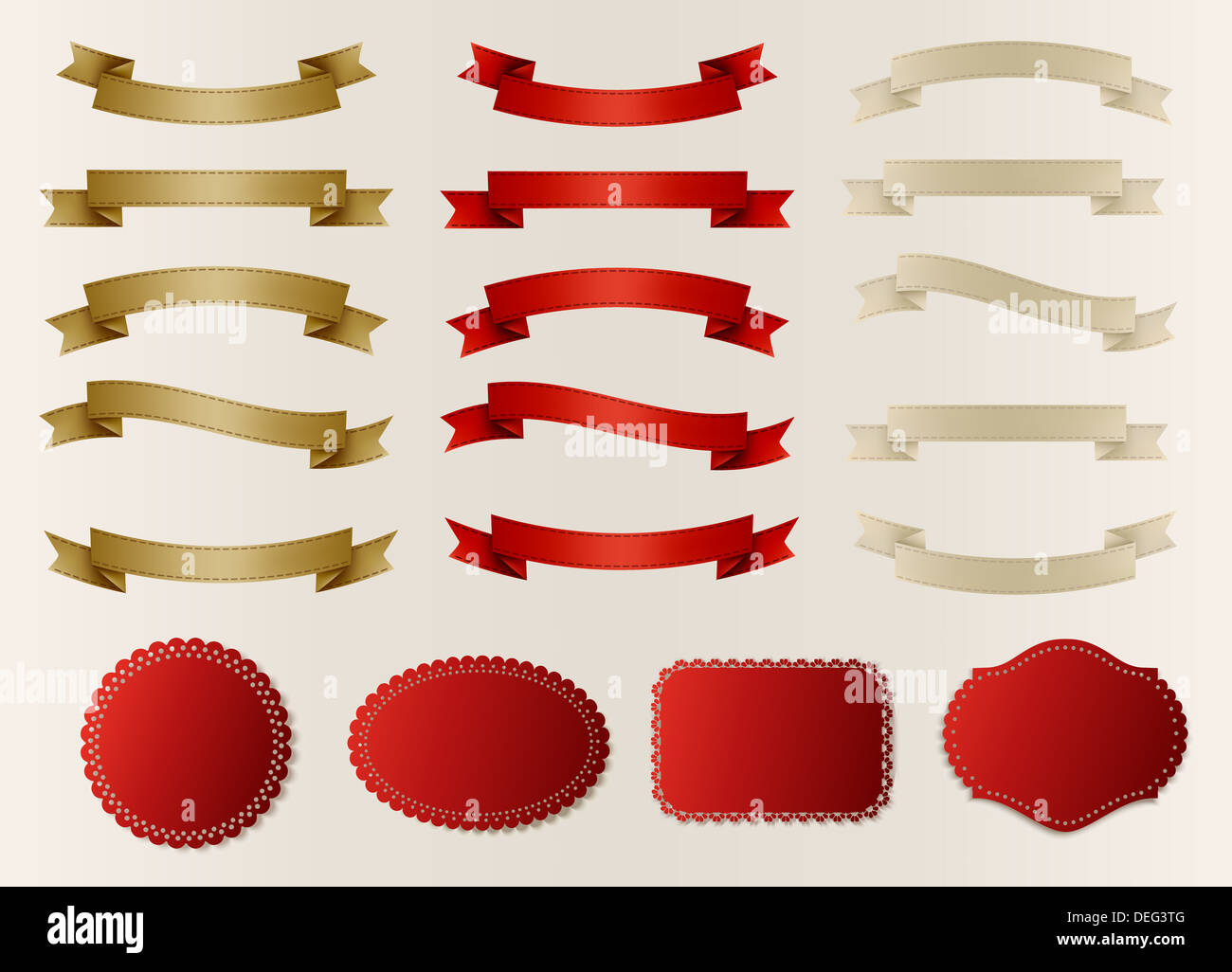 Set of retro ribbons, labels, stickers and tags. Vector illustration ...