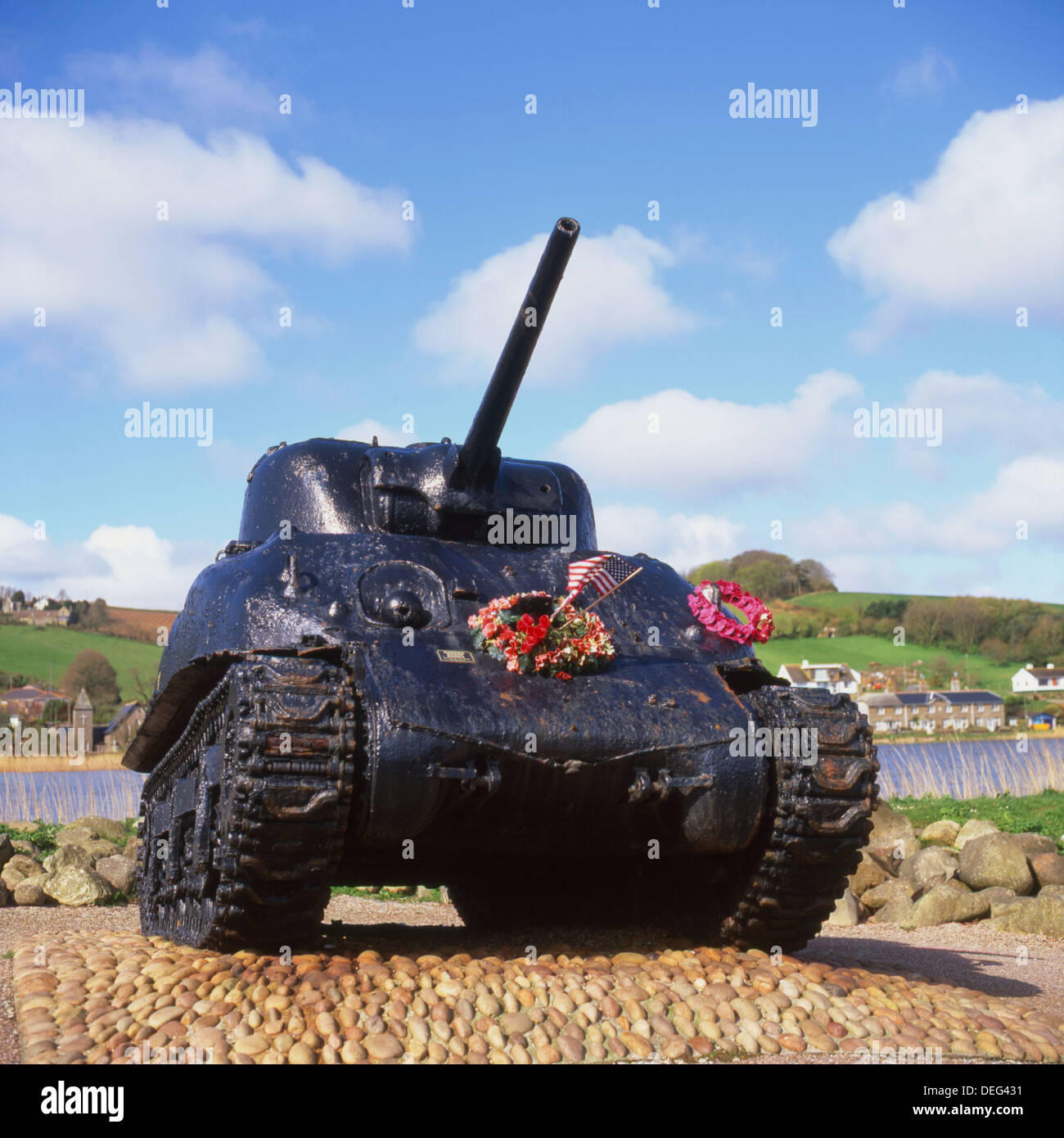 Tank , rescued from sea at Torcross Stock Photo - Alamy