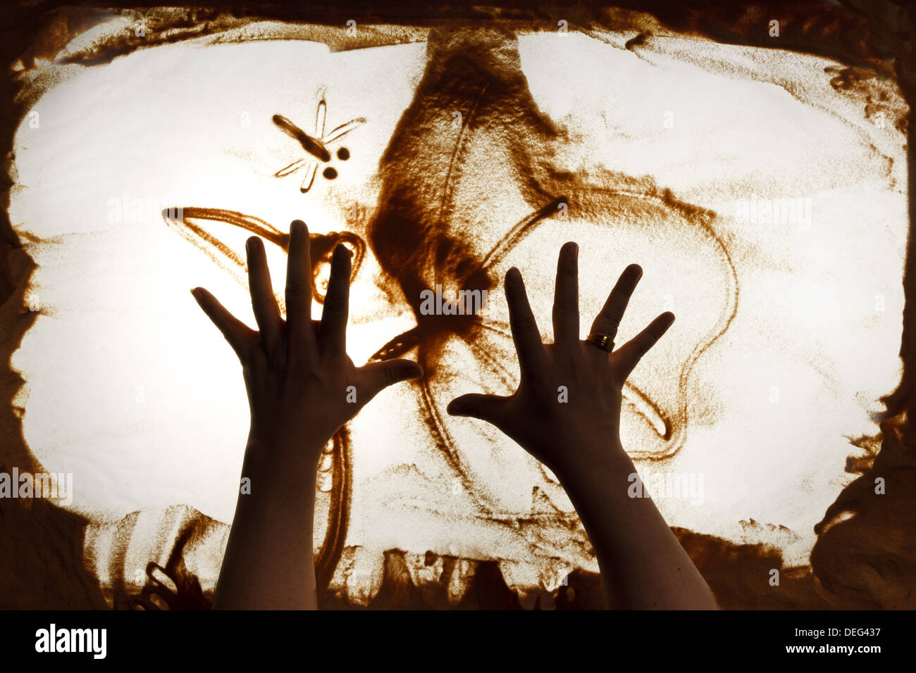 Hand drawing horizontal line in sand hi-res stock photography and ...