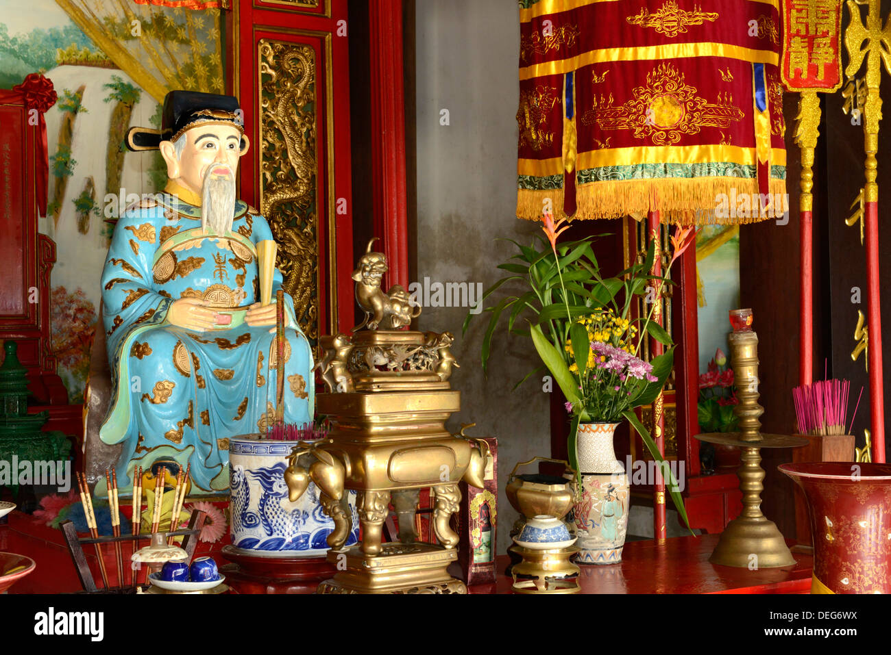 Confucius, Quan Cong temple, Hoi An, Vietnam, Indochina, Southeast Asia ...