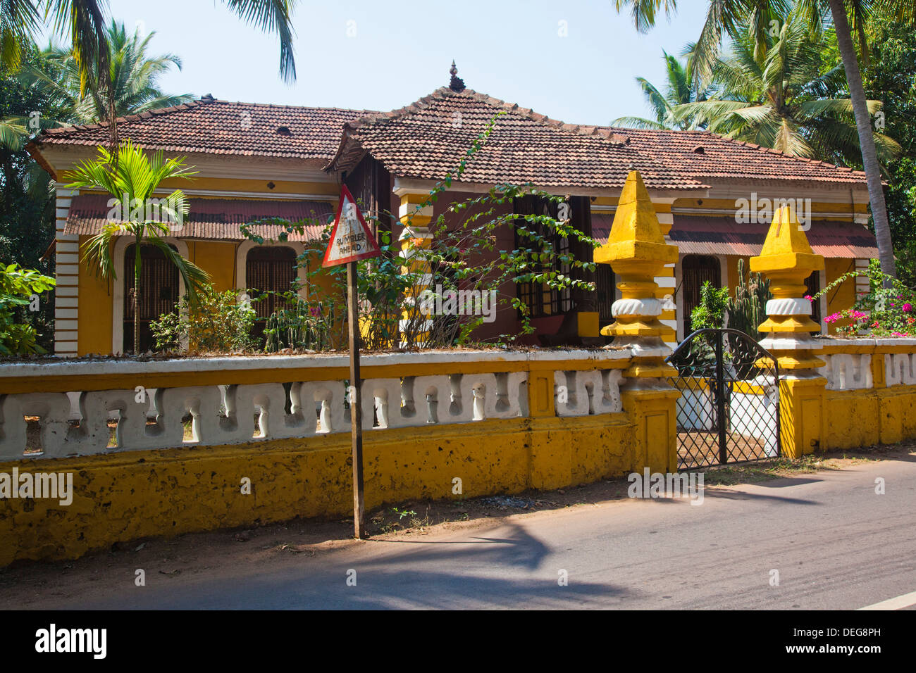 Facade of a building, Siolim, North Goa, Goa, India Stock Photo - Alamy