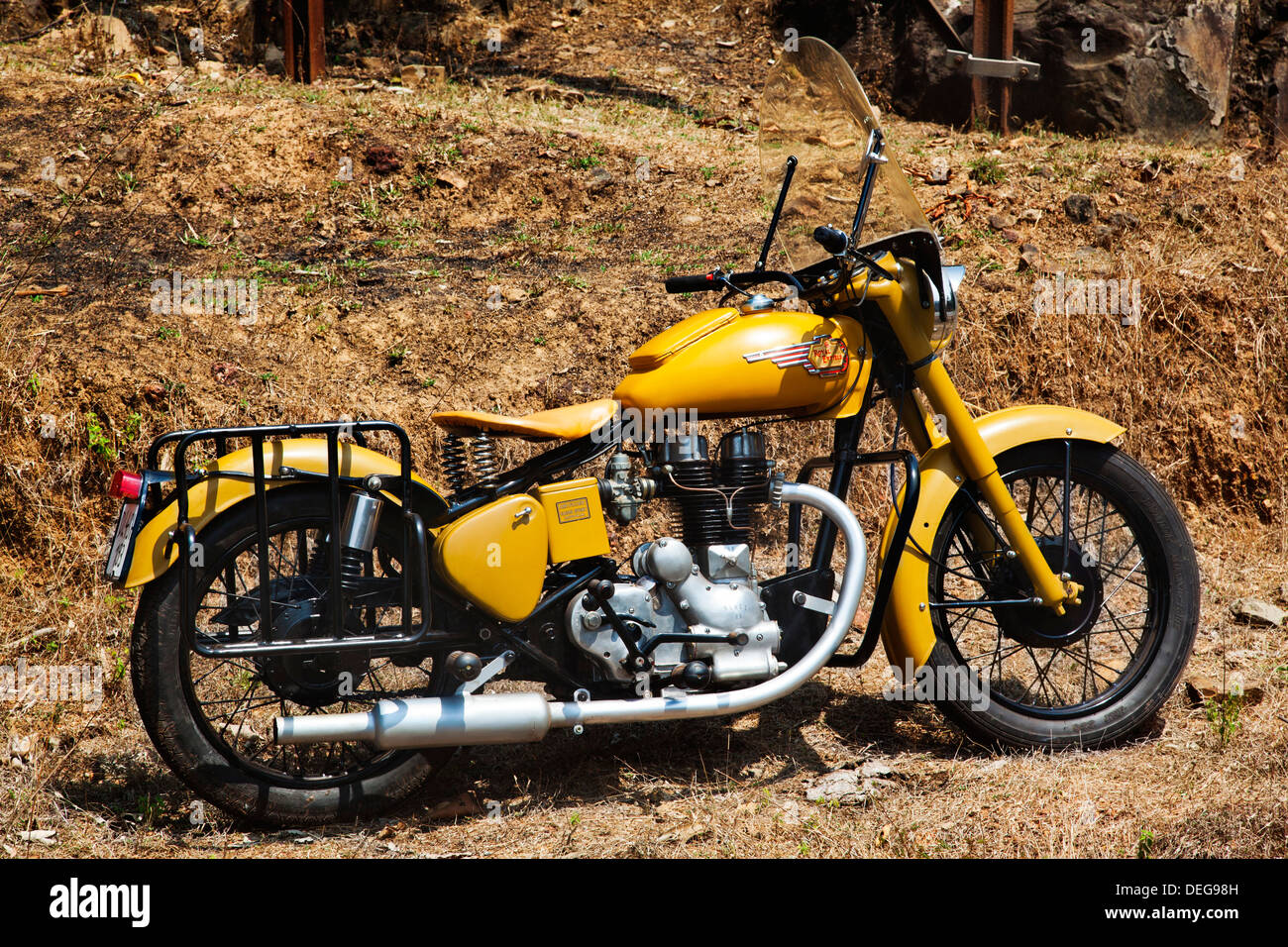 Close-up of a motorcycle, Panaji, Goa, India Stock Photo - Alamy