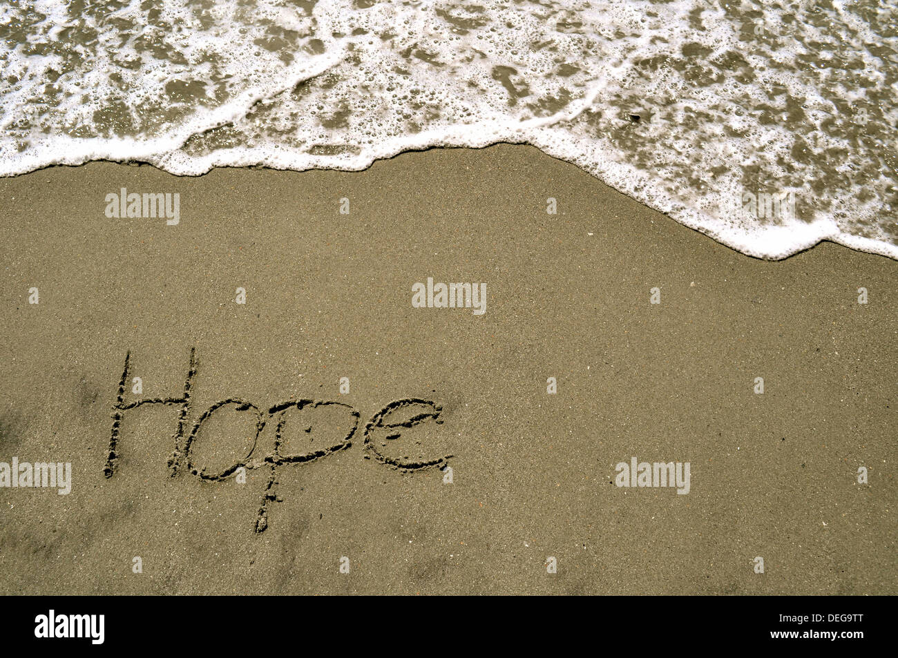 Hope in the sand Stock Photo - Alamy