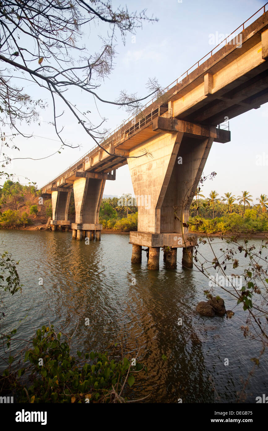 Bridge across a river, Panaji, Goa, India Stock Photo - Alamy