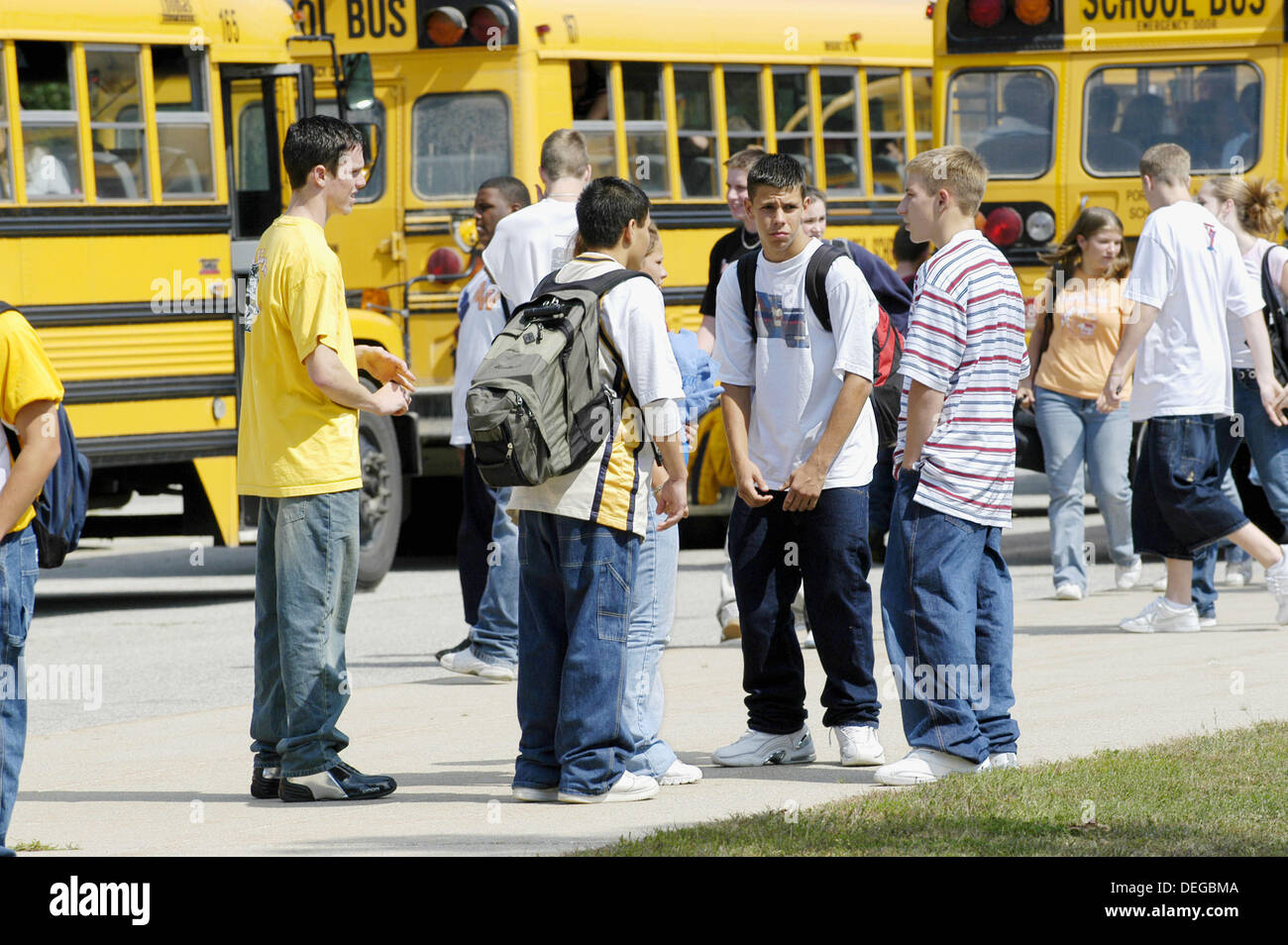 Students boarding school bus hi-res stock photography and images - Alamy