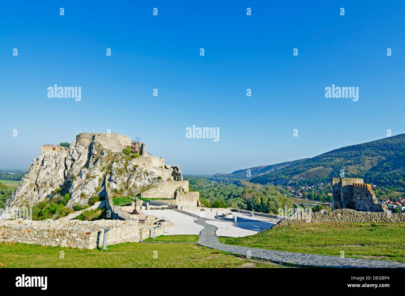 Ruins of Devin Castle, Danube River, Bratislava, Slovakia, Europe Stock ...