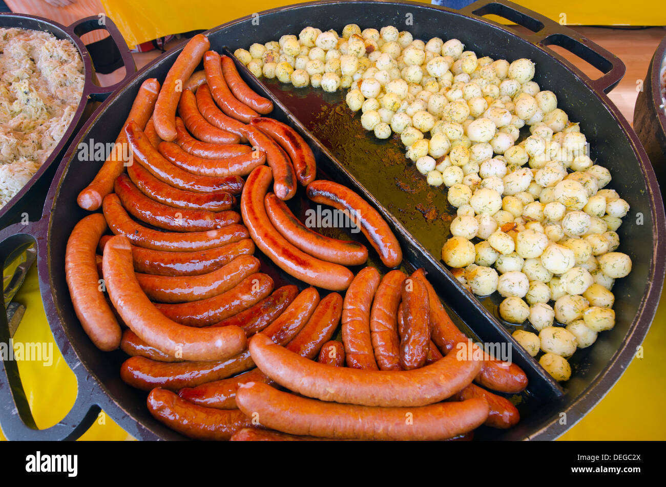 Food stall in market square, historic old town, Poznan, Poland, Europe ...