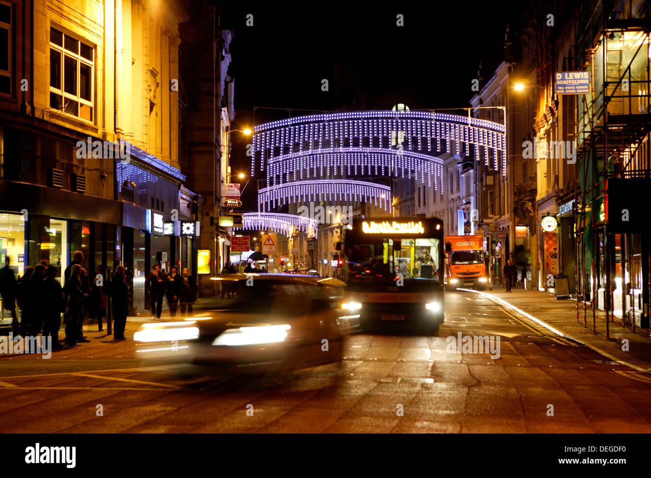 City center of in winter, Cardiff, Wales, UK Stock Photo - Alamy