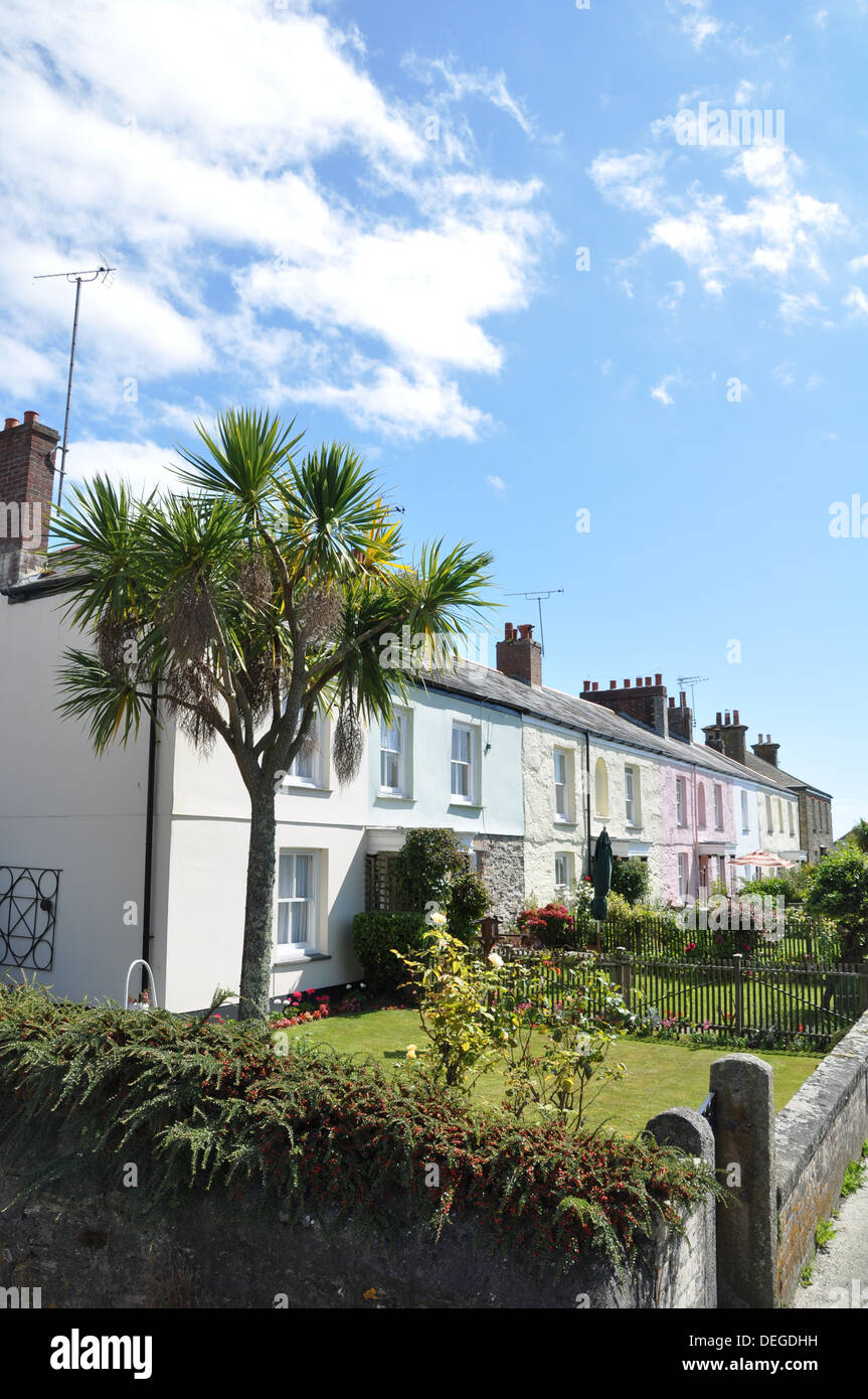 A row of Cornish Cottages Stock Photo - Alamy