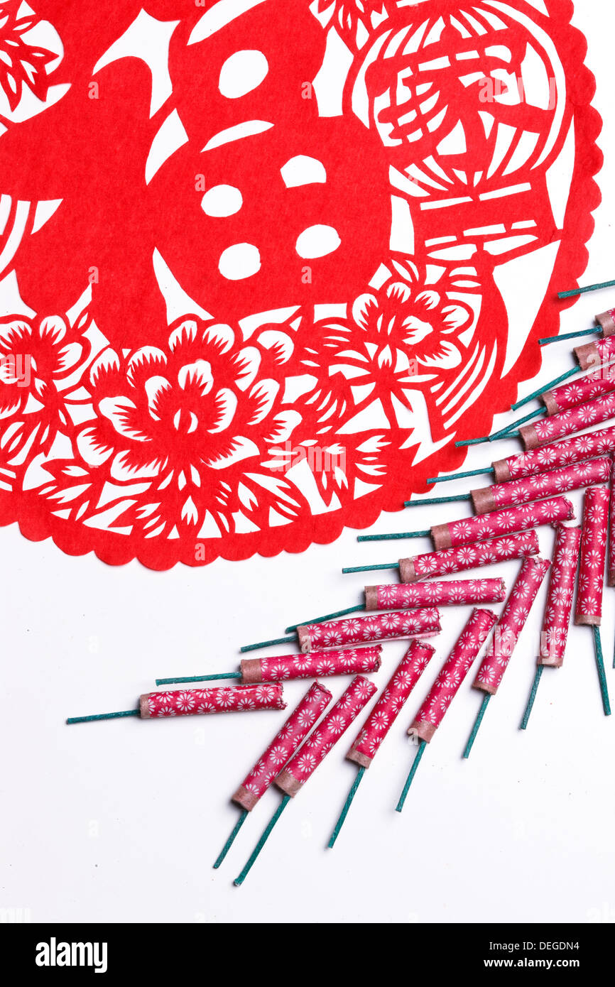 Happiness character and firecracker Stock Photo - Alamy