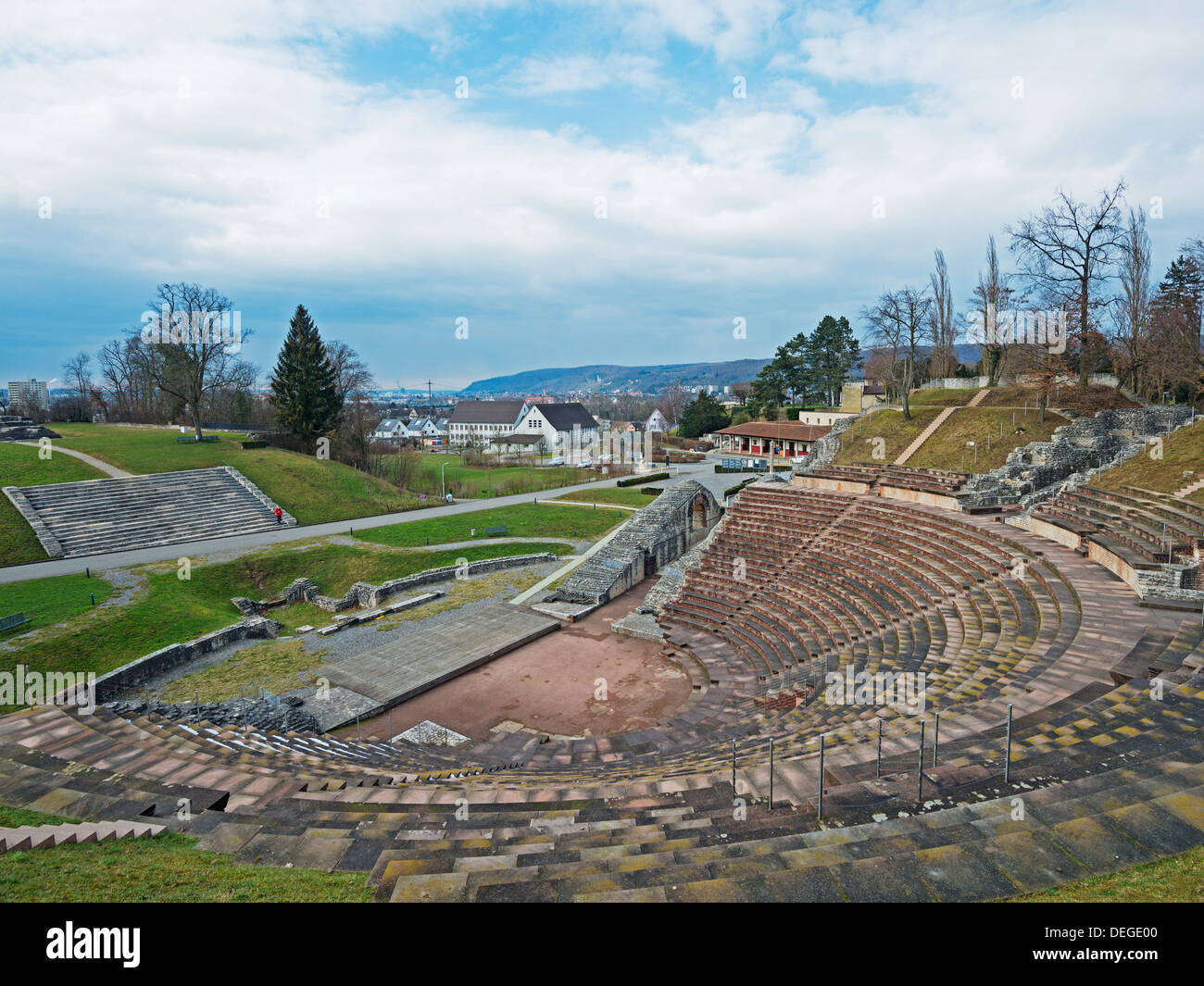 Amphitheatre, Augusta Raurica Roman ruins at Kaiseraugst, Basel Land ...
