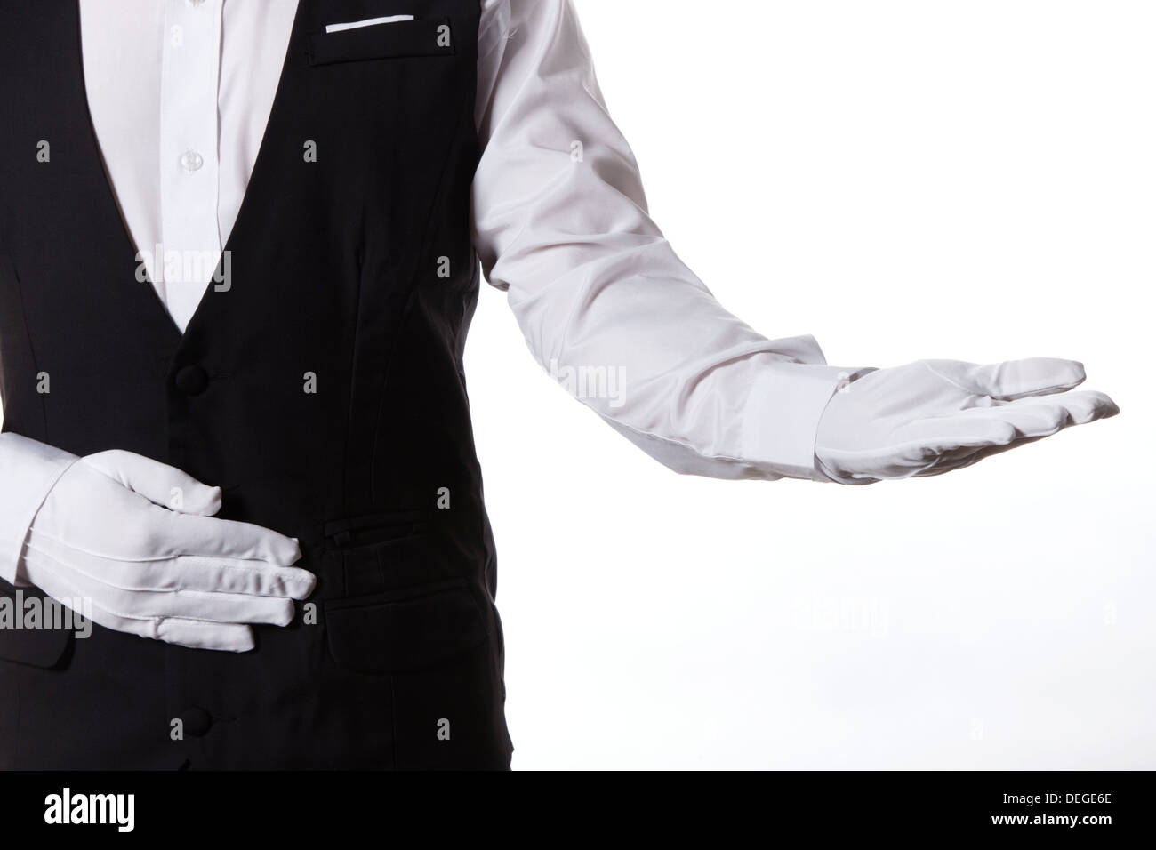 Waiter And Gesture High Resolution Stock Photography and Images - Alamy