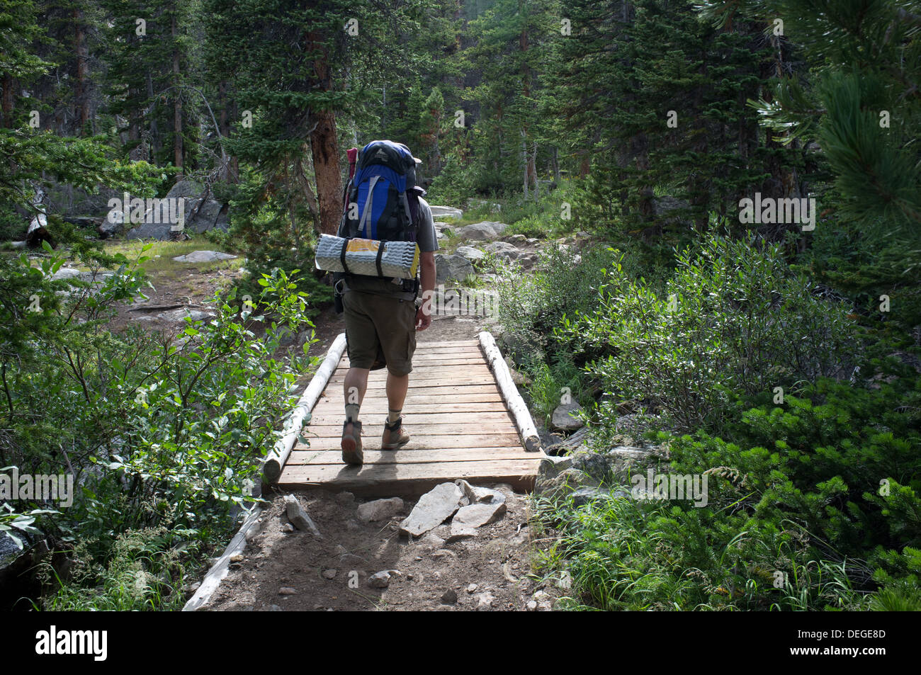 Backpacking trail bridge hi-res stock photography and images - Alamy