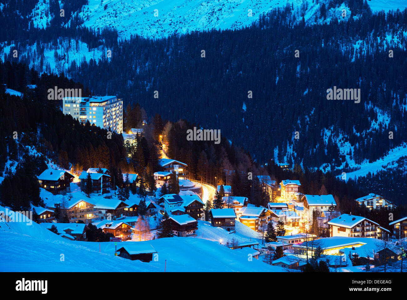Switzerland Mountains Snow At Night