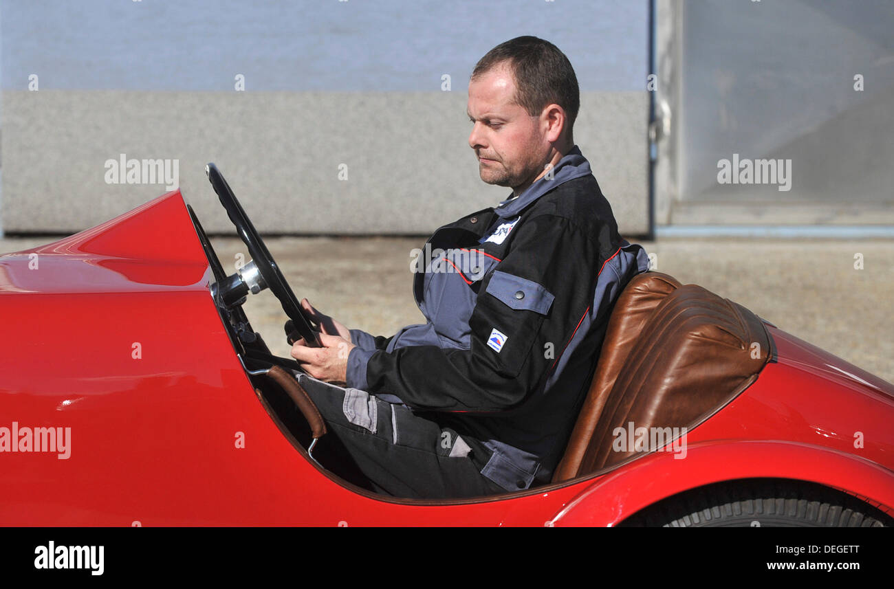 Restored racing car Wikov 7/28, nearly 90 years old, is seen in ...