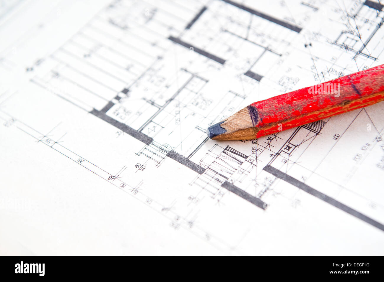 Architectural drawing pencil house plan hi-res stock photography and ...
