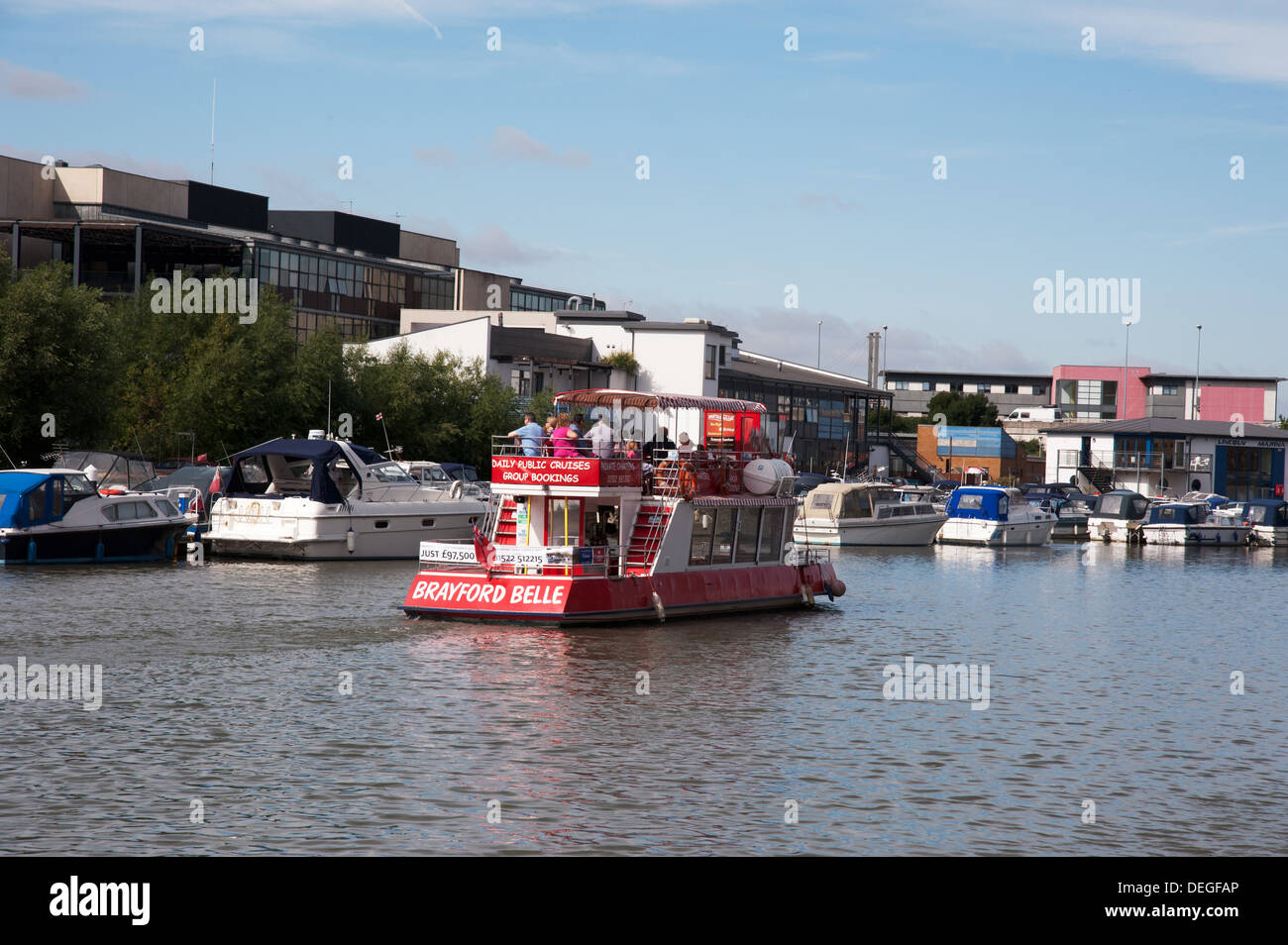 The "Brayford Belle" in,"Brayford Pool" and marina, Lincoln Stock Photo ...