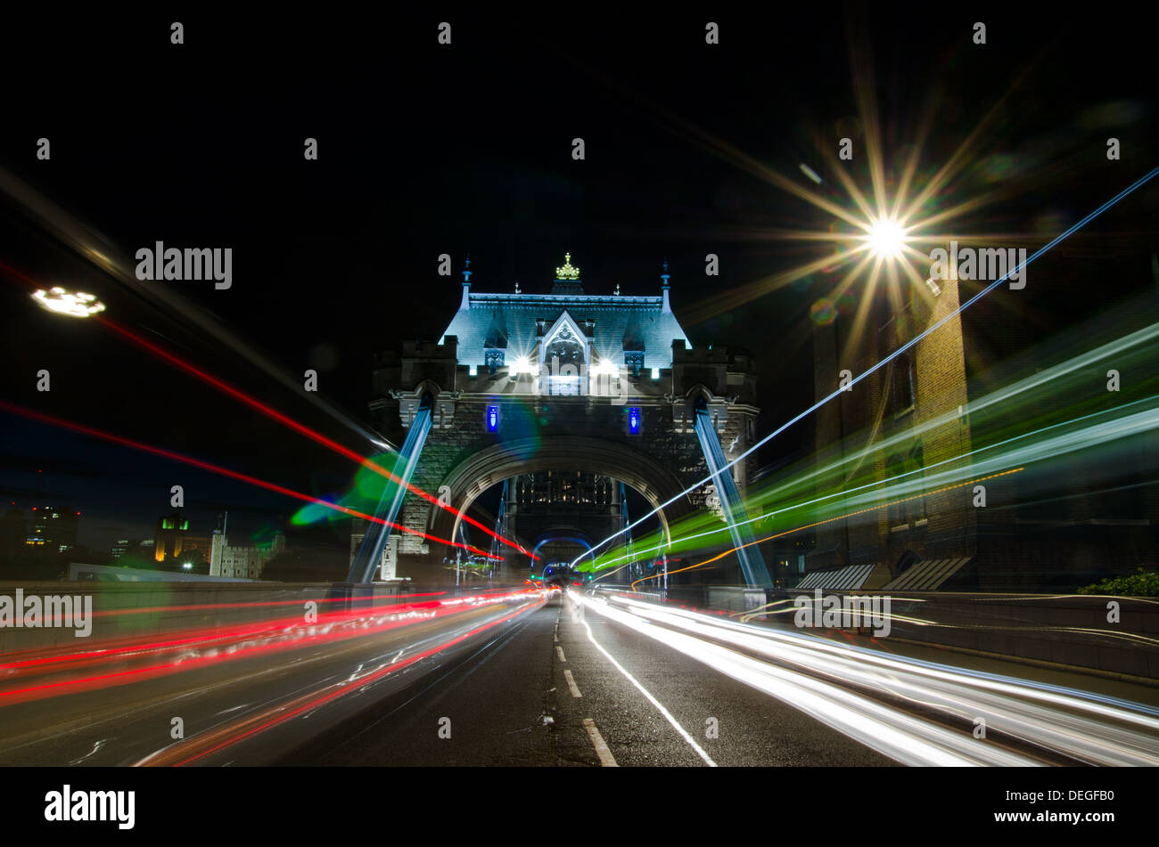 London light trails hi-res stock photography and images - Alamy