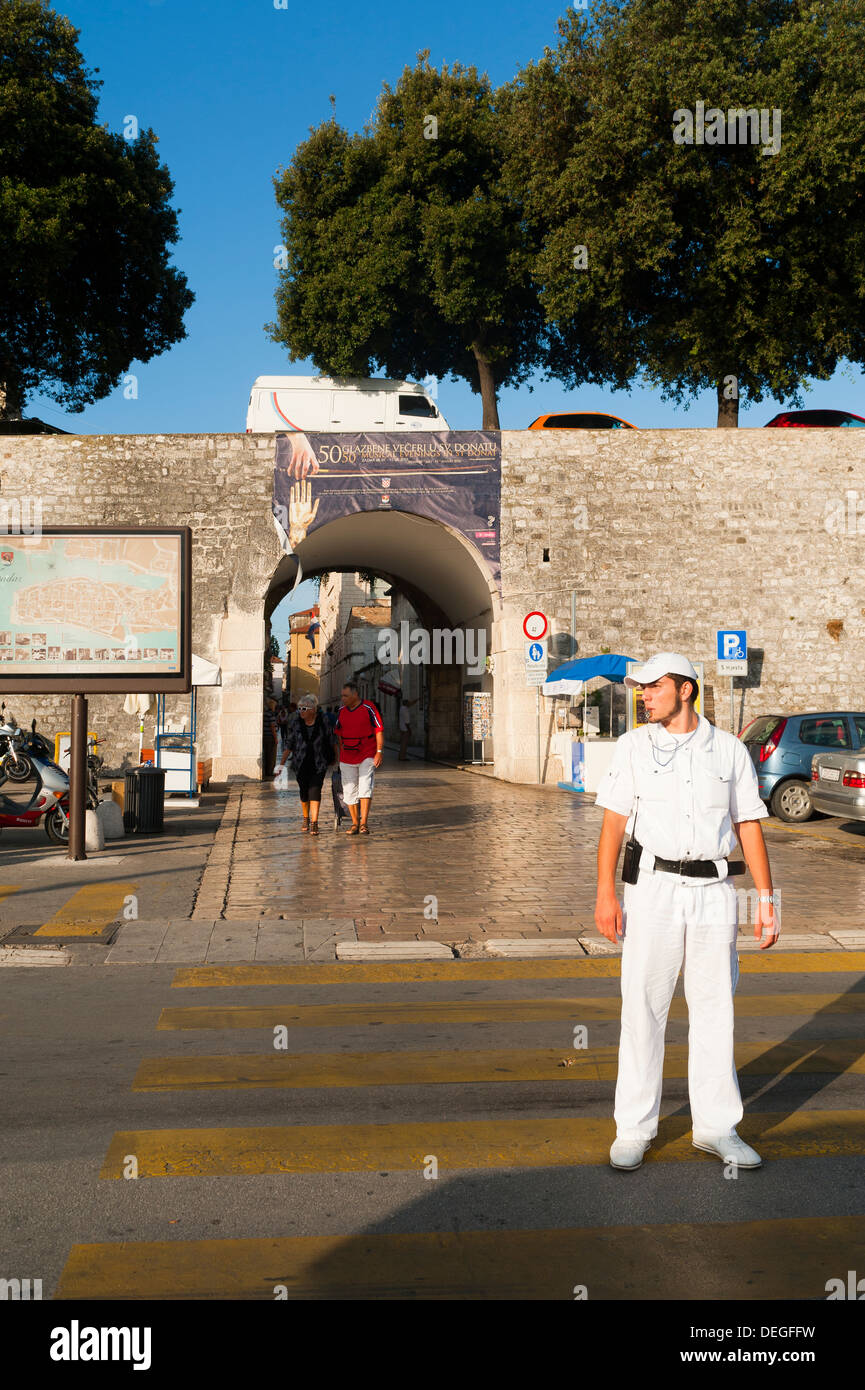 Old town gate, Zadar, Zadar county, Dalmatian region, Croatia, Europe ...
