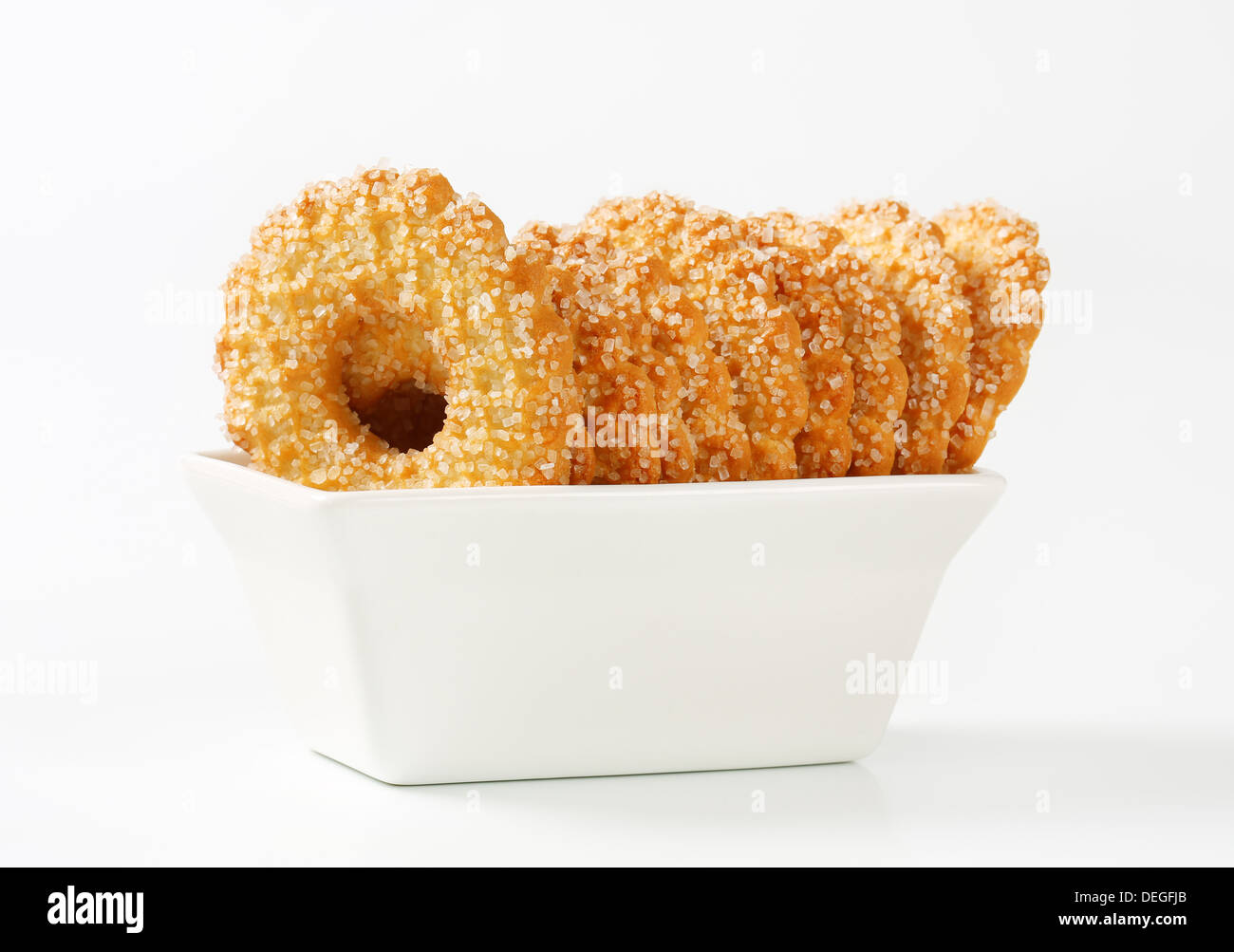 Ring-shaped cookies topped with granulated sugar Stock Photo - Alamy