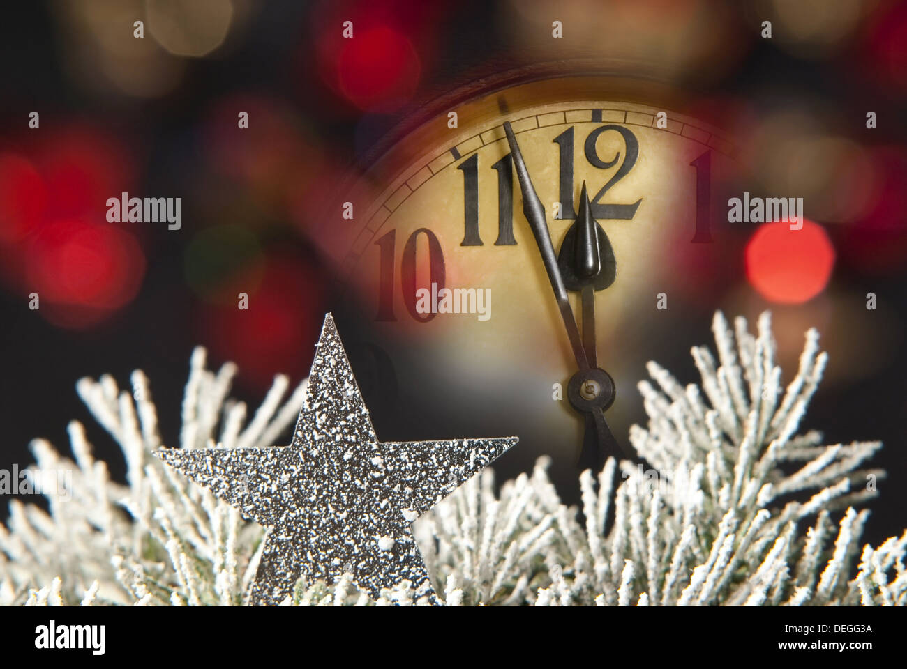 New Year clock Stock Photo - Alamy