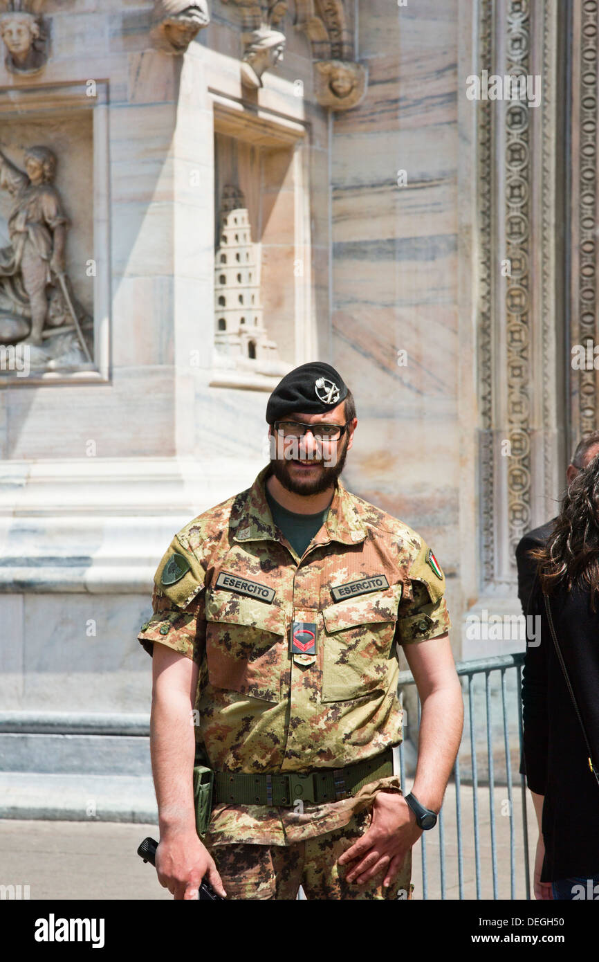 Security guard at Duomo Di Milano, Milan, Lombardy, Italy Stock Photo ...