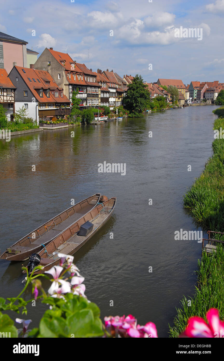 Bamberg, UNESCO World Heritage site, Little Venice , Regnitz river, Old ...