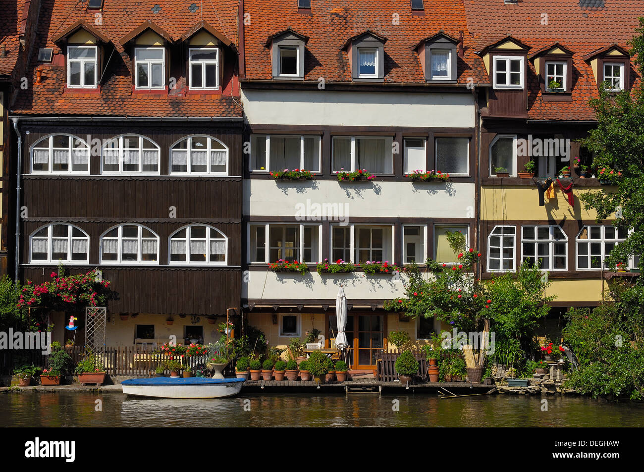 Bamberg, UNESCO World Heritage site, Little Venice , Regnitz river, Old ...
