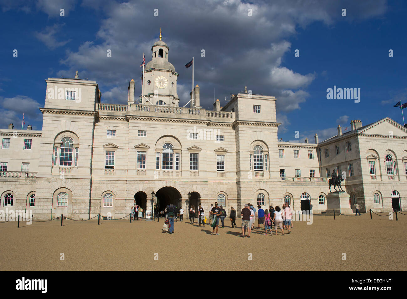 Tourists on the Parade Ground at Horse Guards Parade off Whitehall in ...