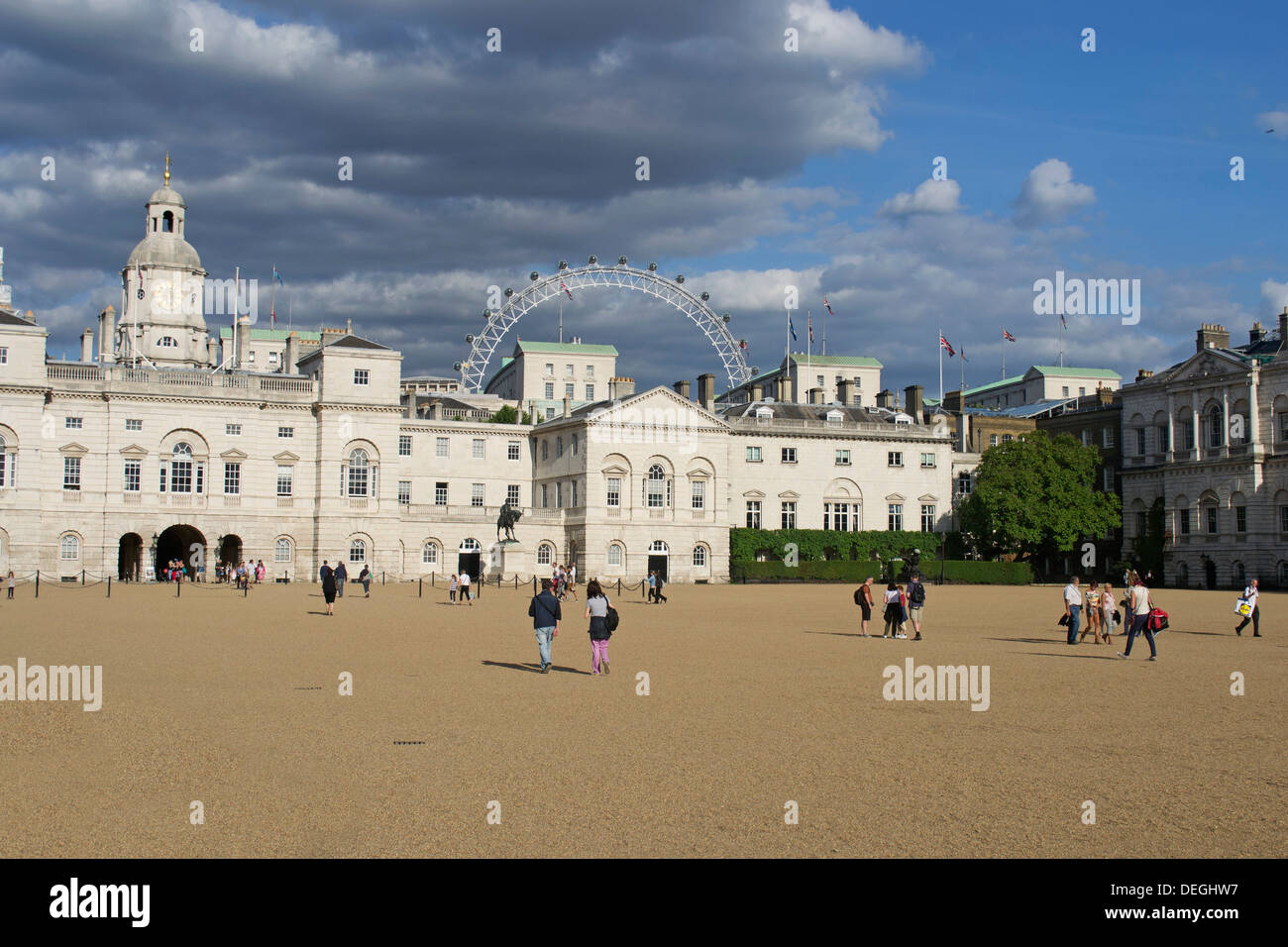 Tourist's on the Parade Ground at Horse Guards Parade off Whitehall in ...