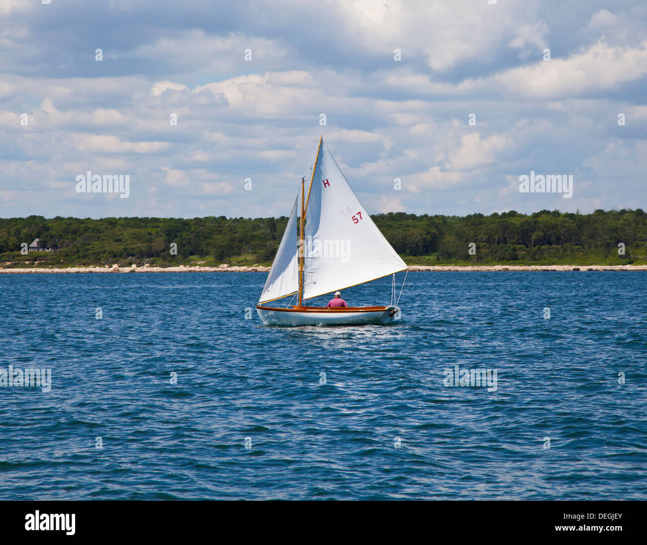 Sailboat on Cape Cod Bay Stock Photo - Alamy